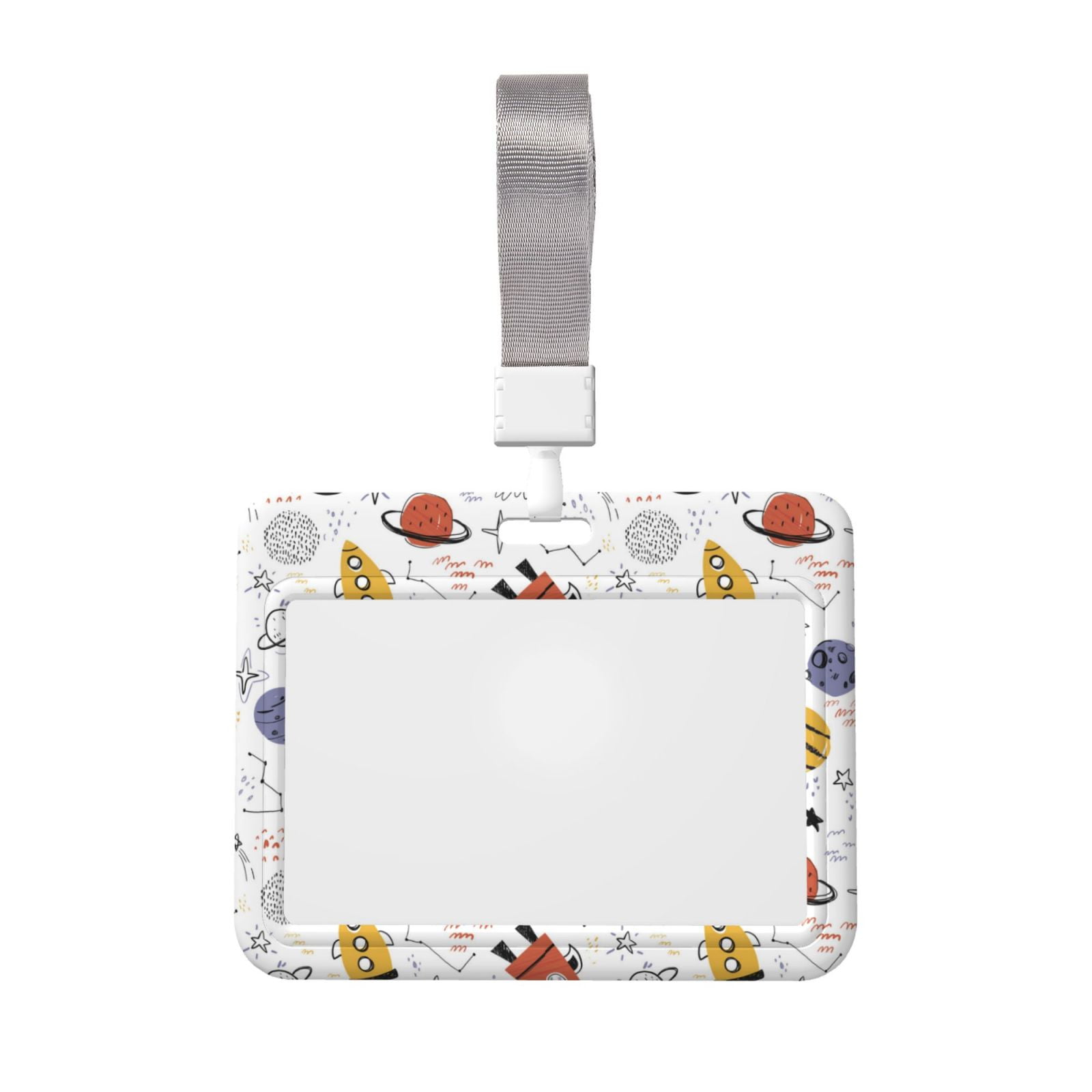 Junzan Rocket Planets ID Badge Holder with Windows Key Card Work Badge ...