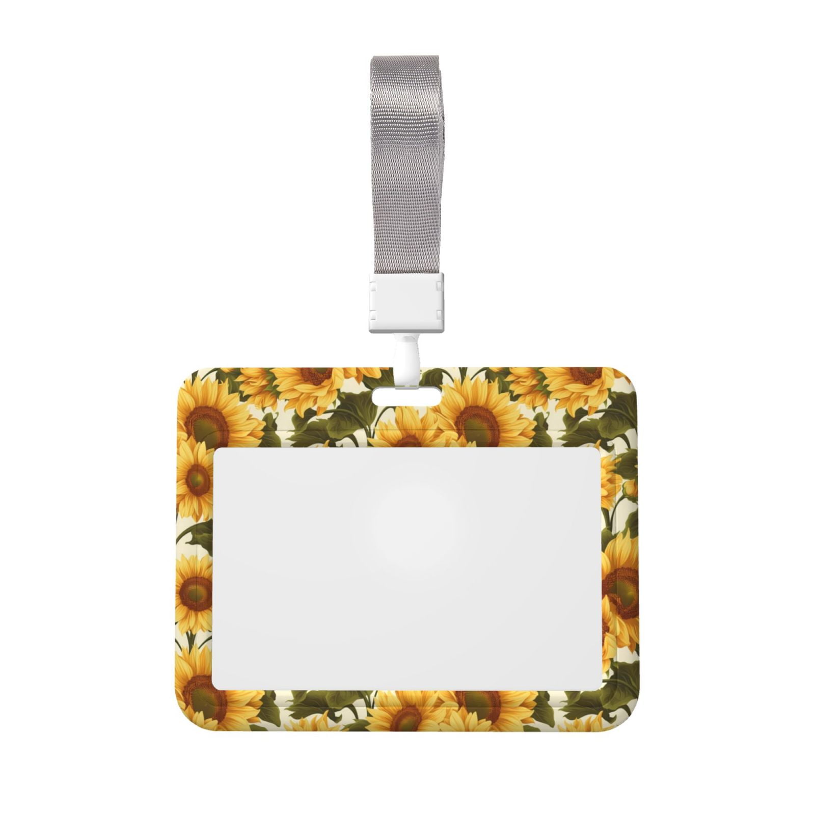 Junzan Romantic Elegant Sunflower ID Badge Holder with Windows Key Card ...