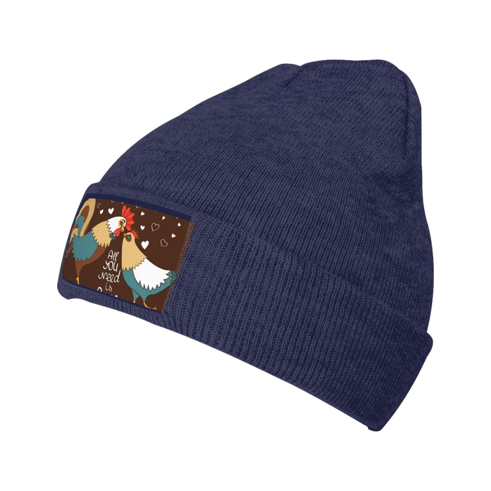 Junzan Rooster And Chicken Mens Winter Hats Thick Knit Cuff Beanie Cap ...