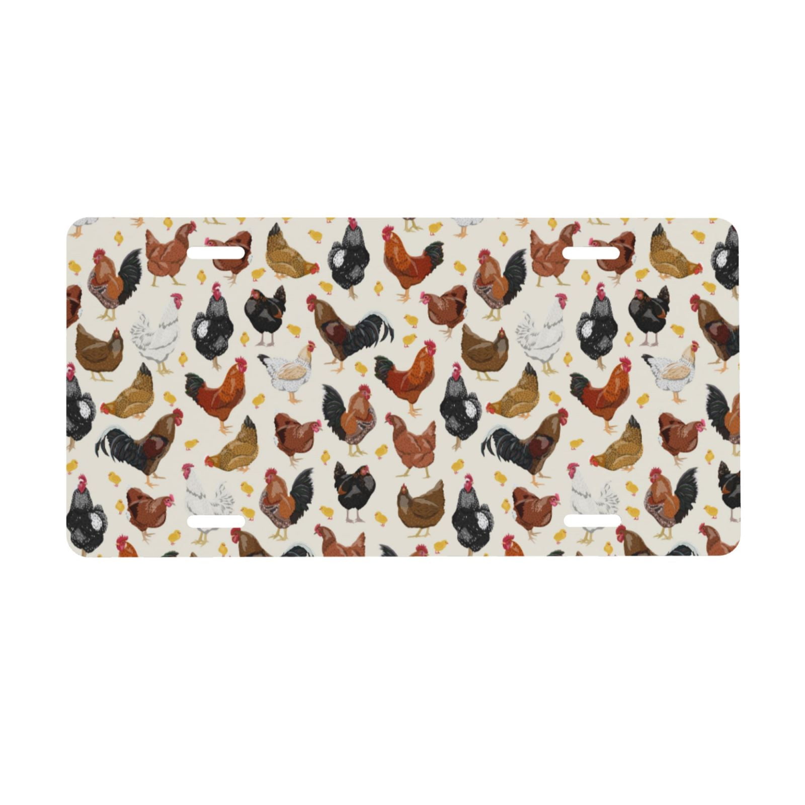 Junzan Roosters And Chickens Front License Plate Covers Decorative Car ...