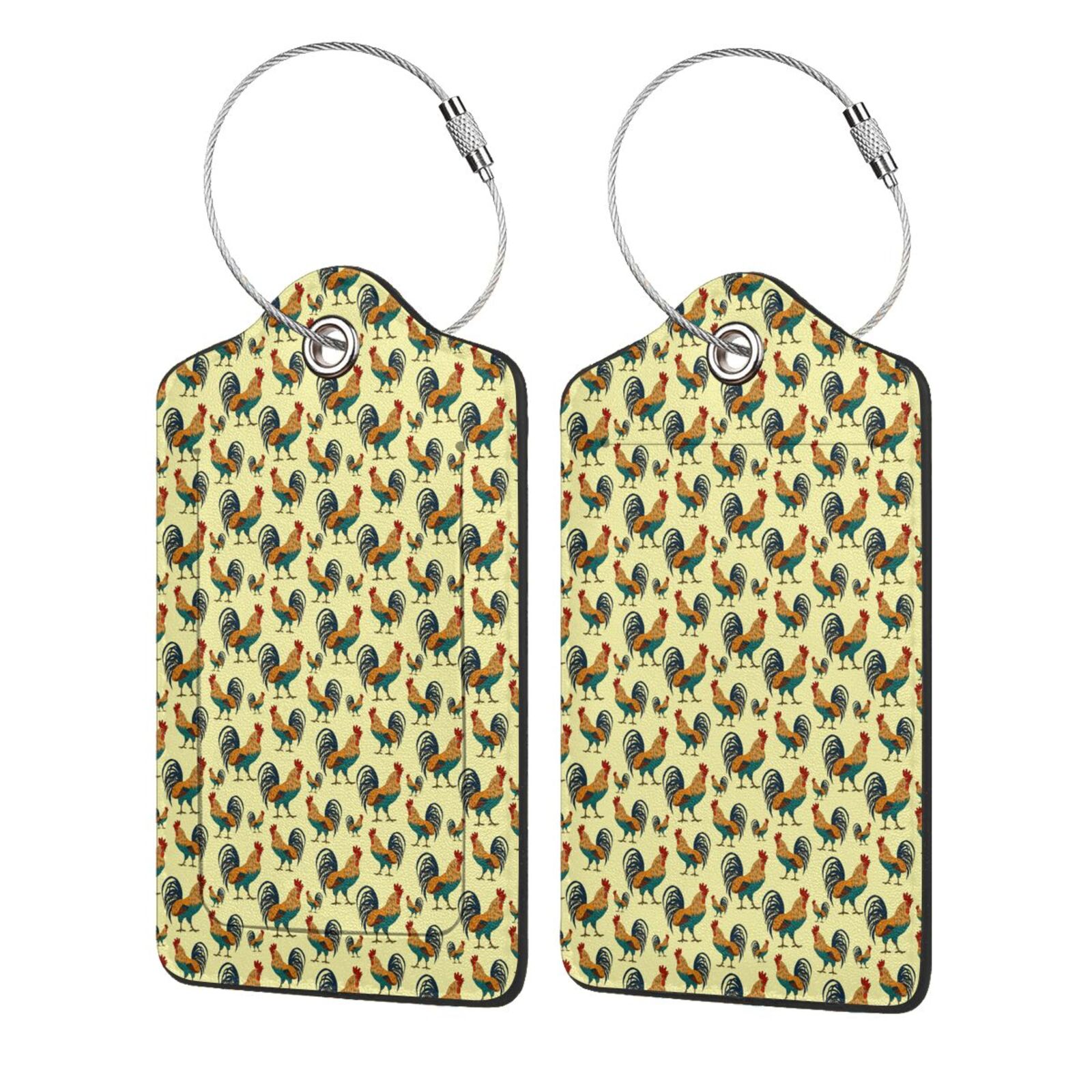 Junzan Roosters In Farm for Luggage Tags,Leather Luggage Tags for ...