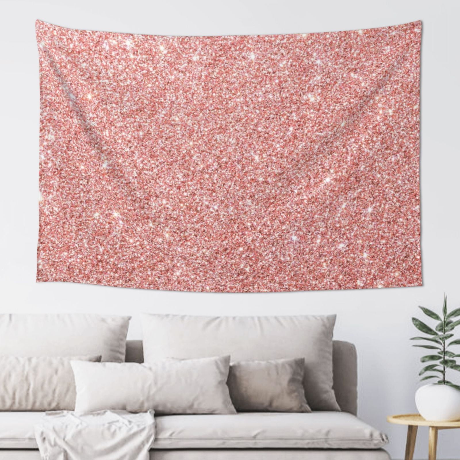 Junzan Rose Gold Pink Glitter Tapestry Hippie Tapestry For Bedroom ...