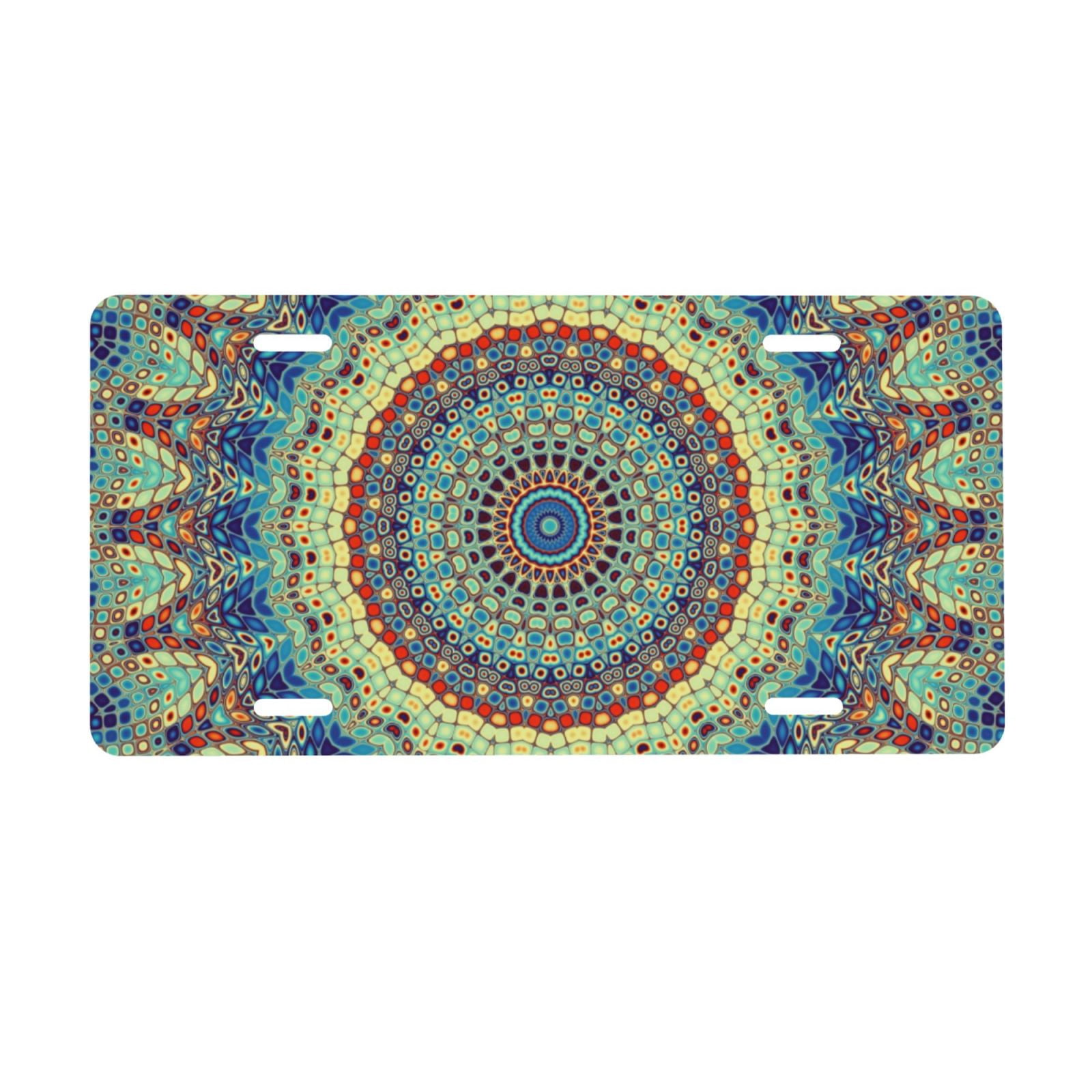 Junzan Round Mandala1 Front License Plate Covers Decorative Car Metal ...