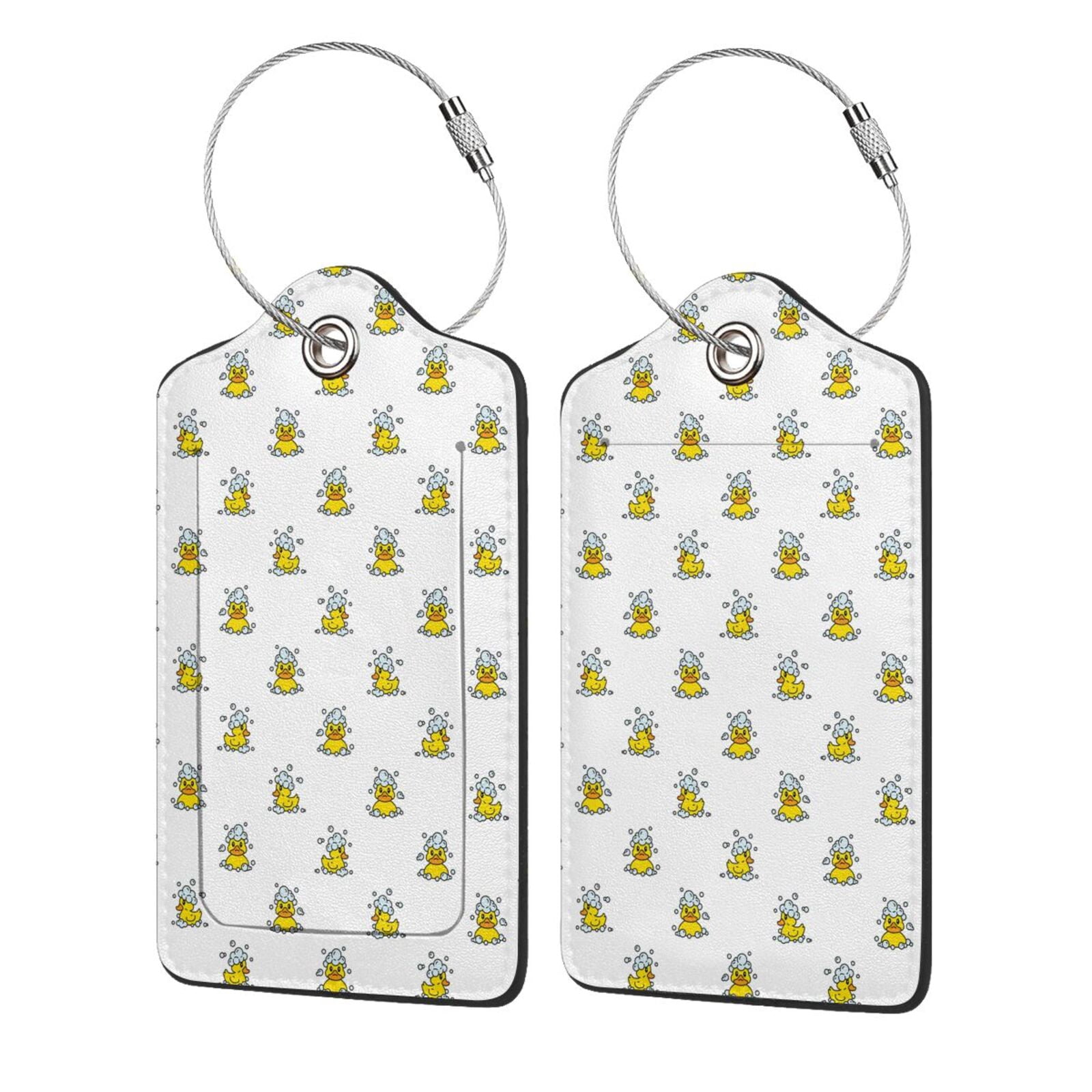 Junzan Rubber Duck Showe for Luggage Tags,Leather Luggage Tags for ...