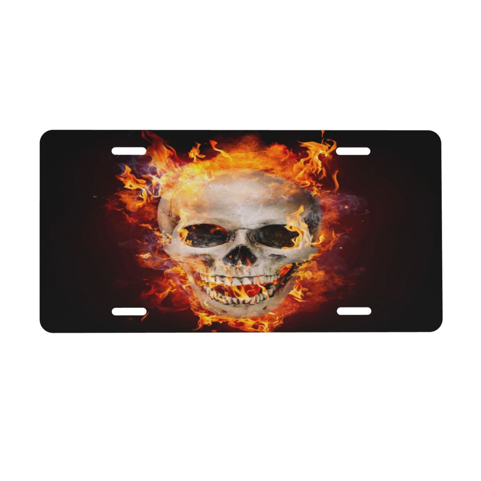 Junzan Satanic Skull Front License Plate Covers Decorative Car Metal ...