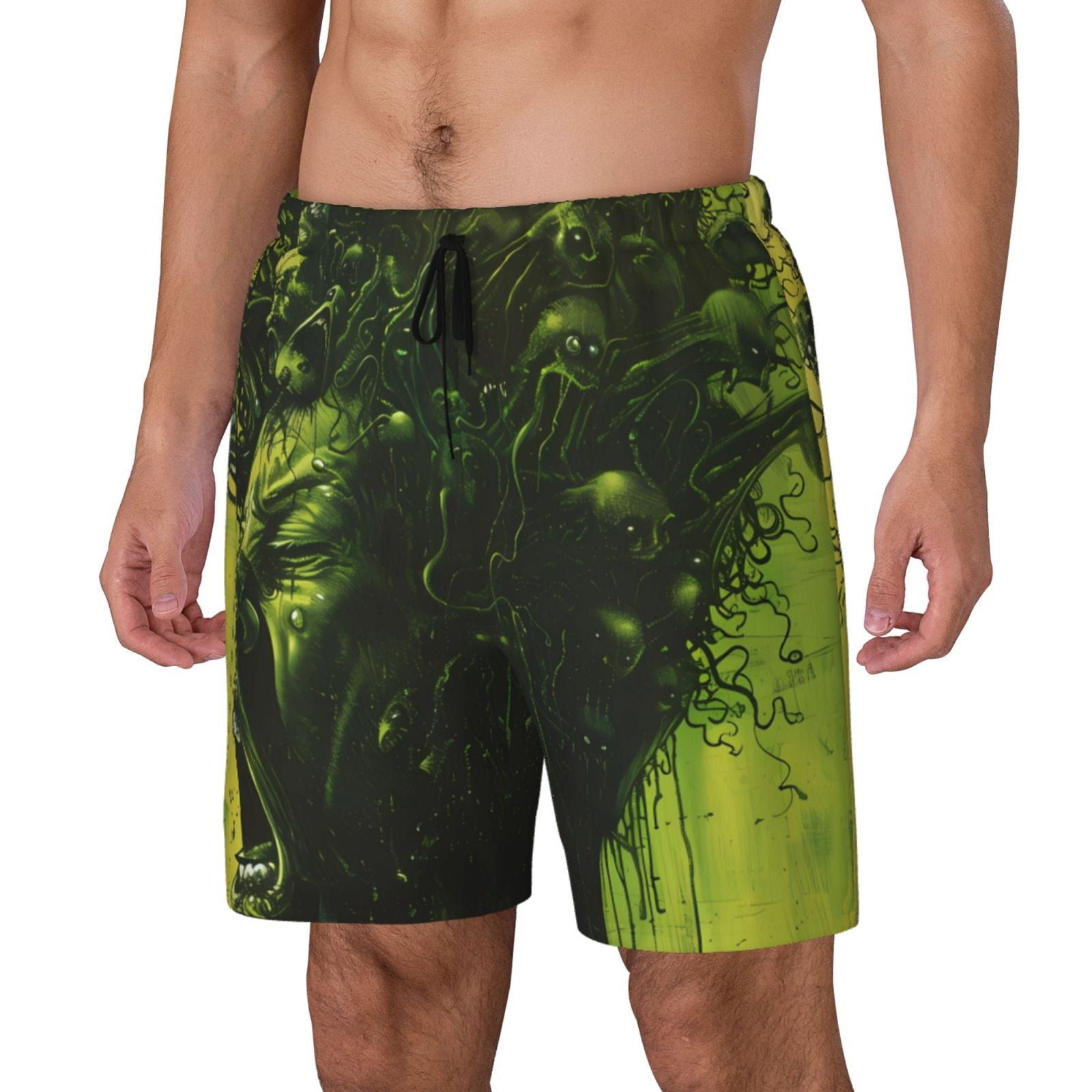 Junzan Screaming Horror Art Print Swim Trunks Men Swim Shorts with ...