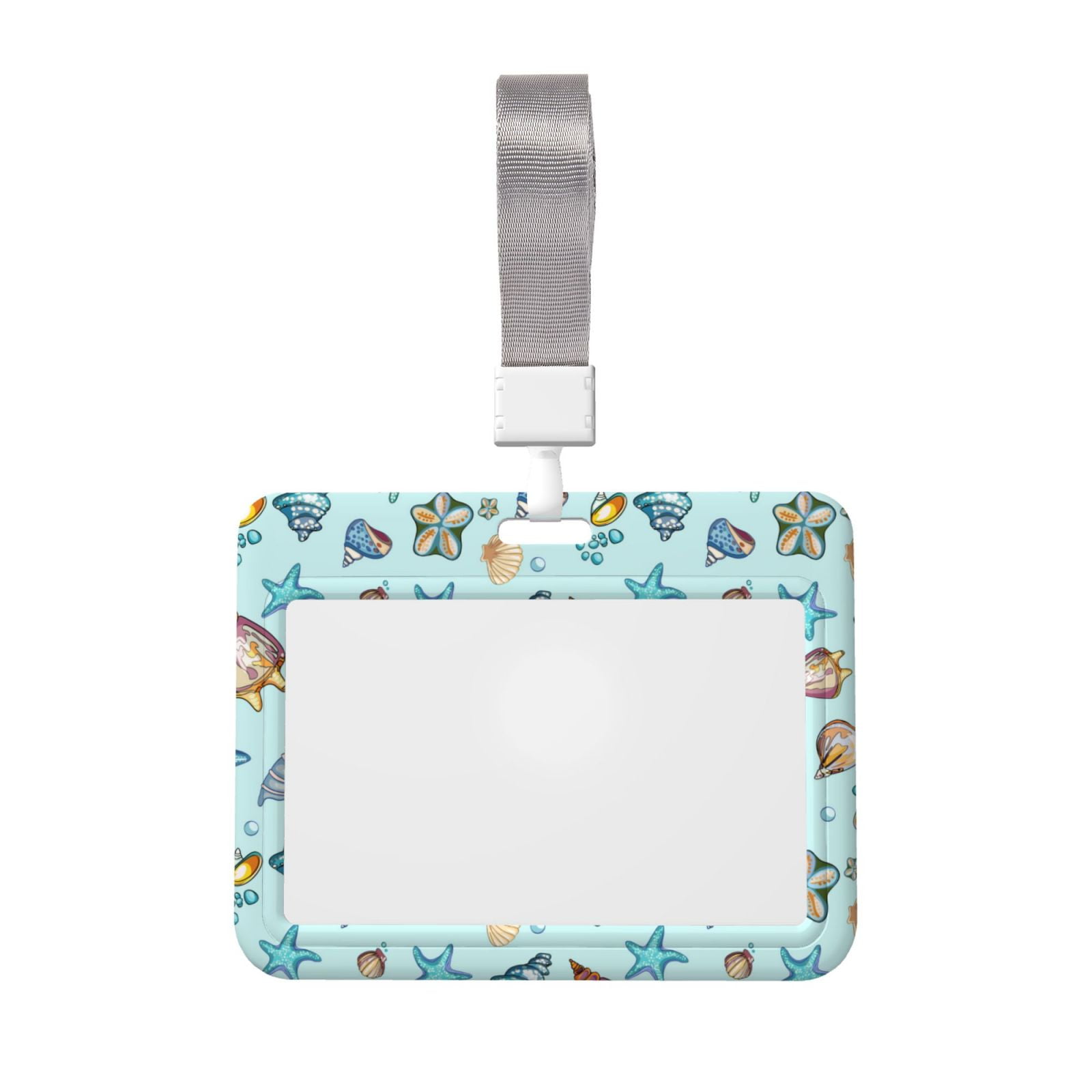 Junzan Sea Shells 2 ID Badge Holder with Windows Key Card Work Badge ...