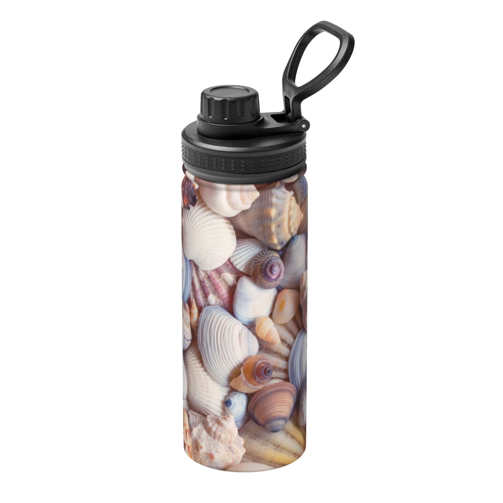 Junzan Sea Shells Pattern 18OZ Stainless Steel Sports Water Cup Flask,Insulated Water Bottle ...