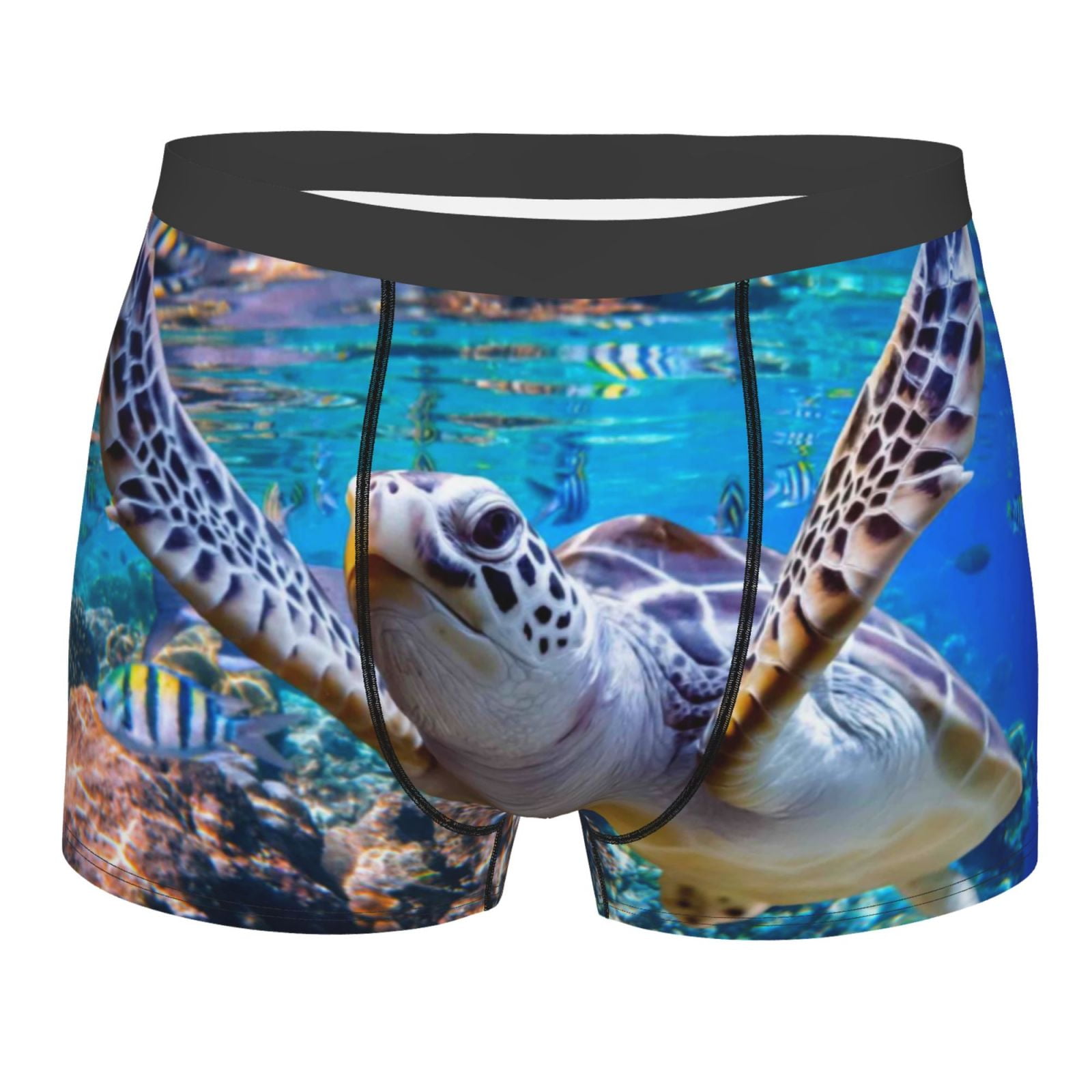 Junzan Sea Turtle Swims Mens Underwear Boxer Briefs For Men’s - Medium ...