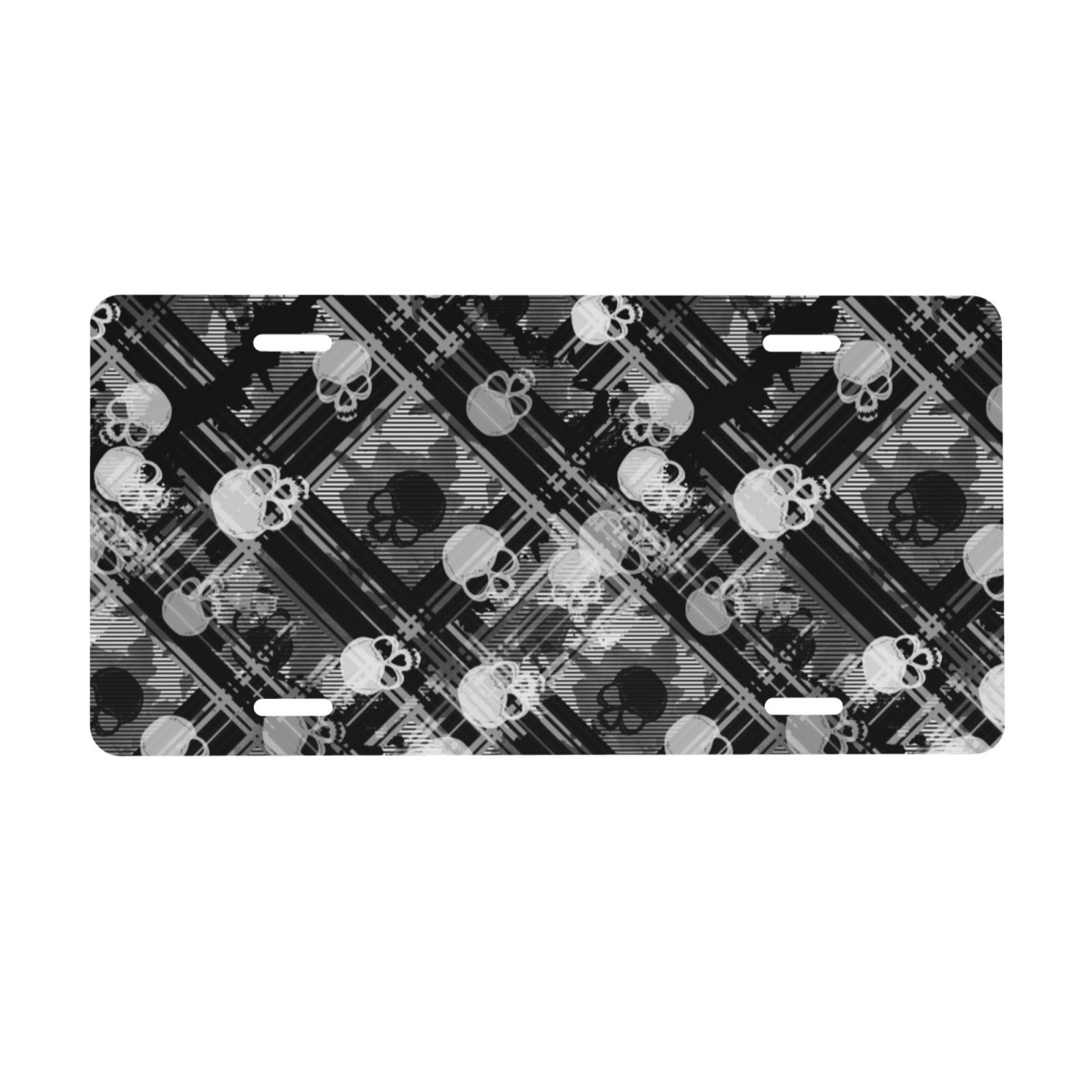 Junzan Seamless Pattern With Skulls Front License Plate Covers ...