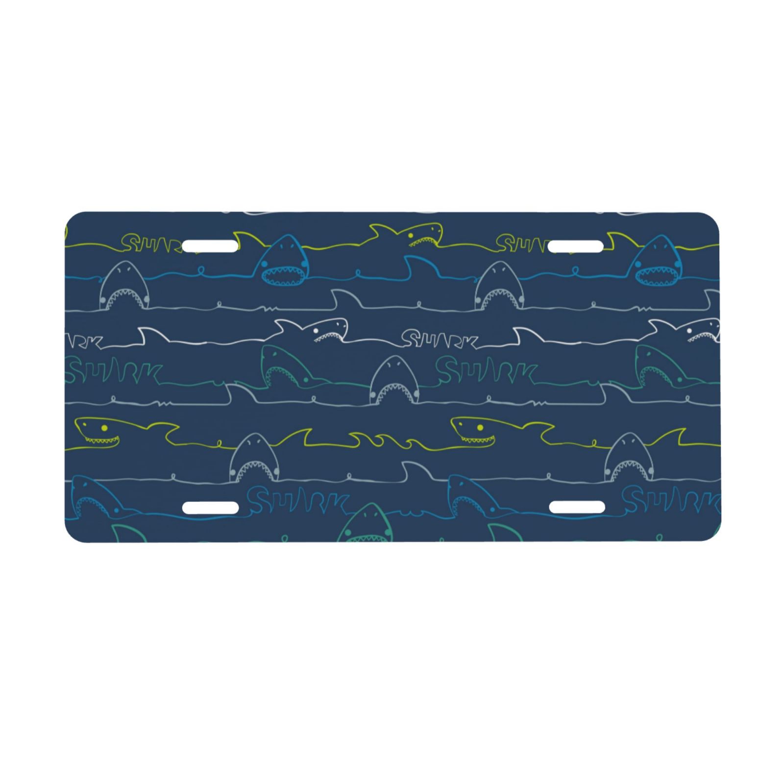 Junzan Shark (2) Front License Plate Covers Decorative Car Metal Plates ...