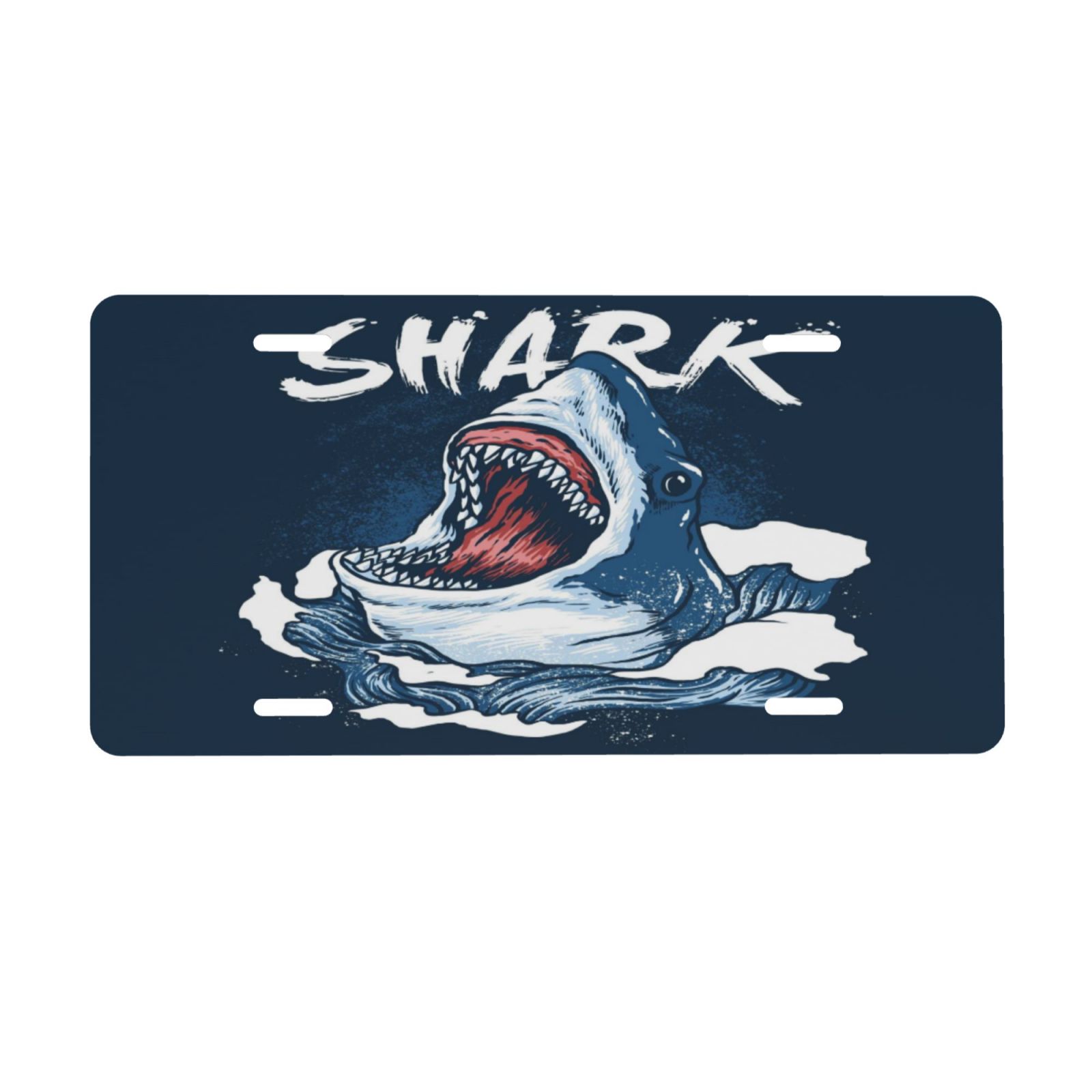 Junzan Shark Front License Plate Covers Decorative Car Metal Plates ...