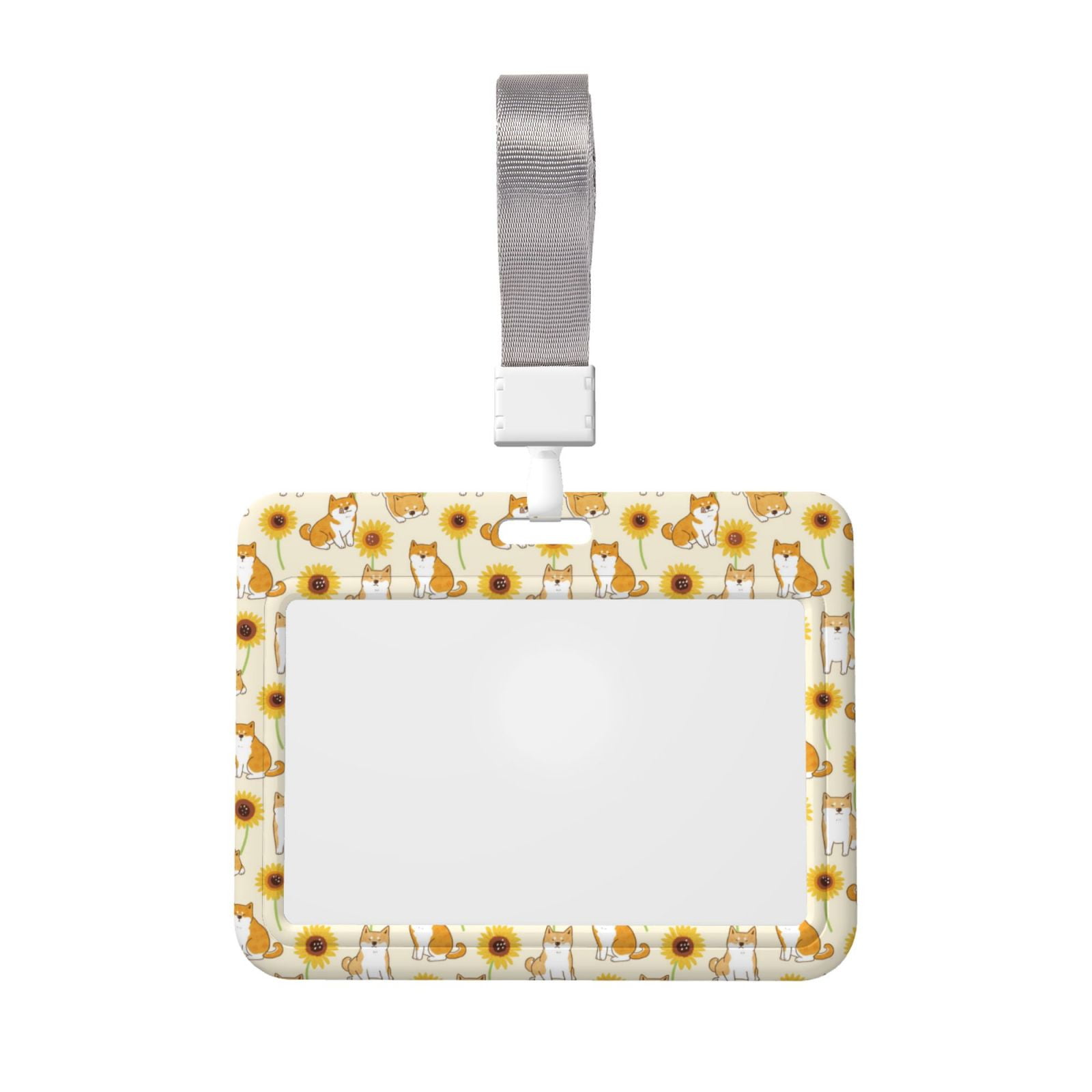 Junzan Shiba Inu Sunflower ID Badge Holder with Windows Key Card Work ...
