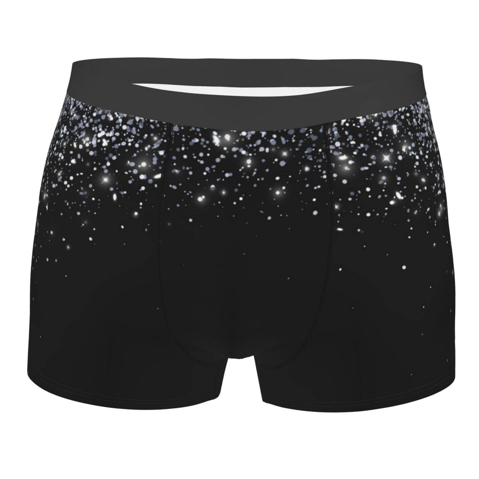 Junzan Silver Glitter1 Mens Underwear Boxer Briefs For Men’s - Medium ...