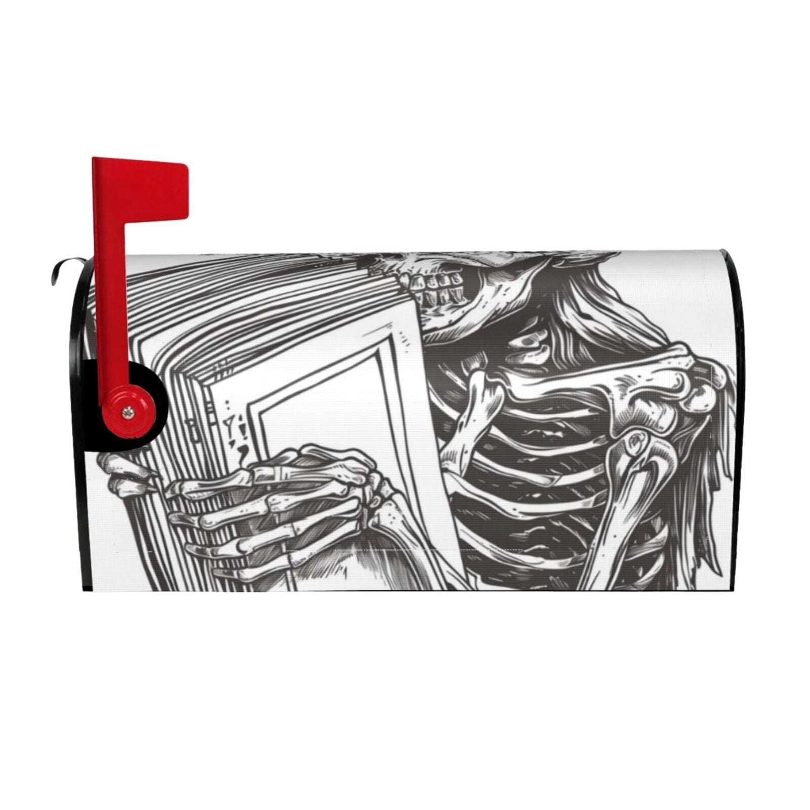 Junzan Skeleton Book Lover Pattern Mailbox Covers,Magnetic Mailbox ...