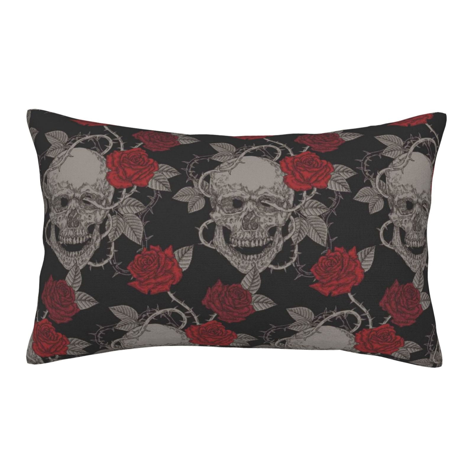 Junzan Skull And Red Roses Pillow Cases Standard Size, with Envelope ...