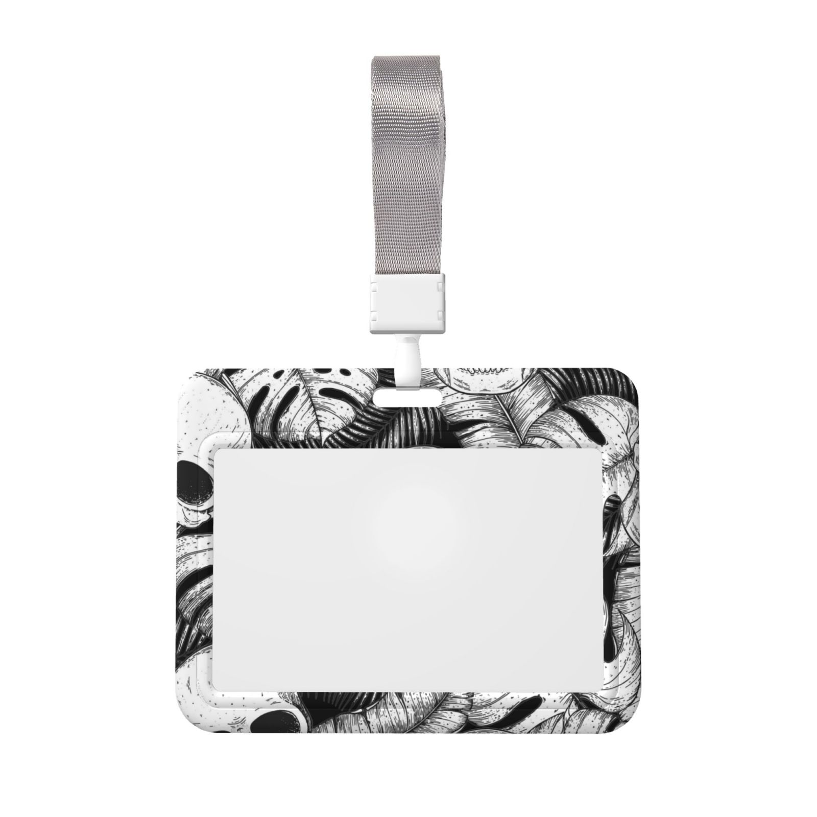 Junzan Skull And Palm Leaves Id Badge Holder With Windows Key Card Work ...