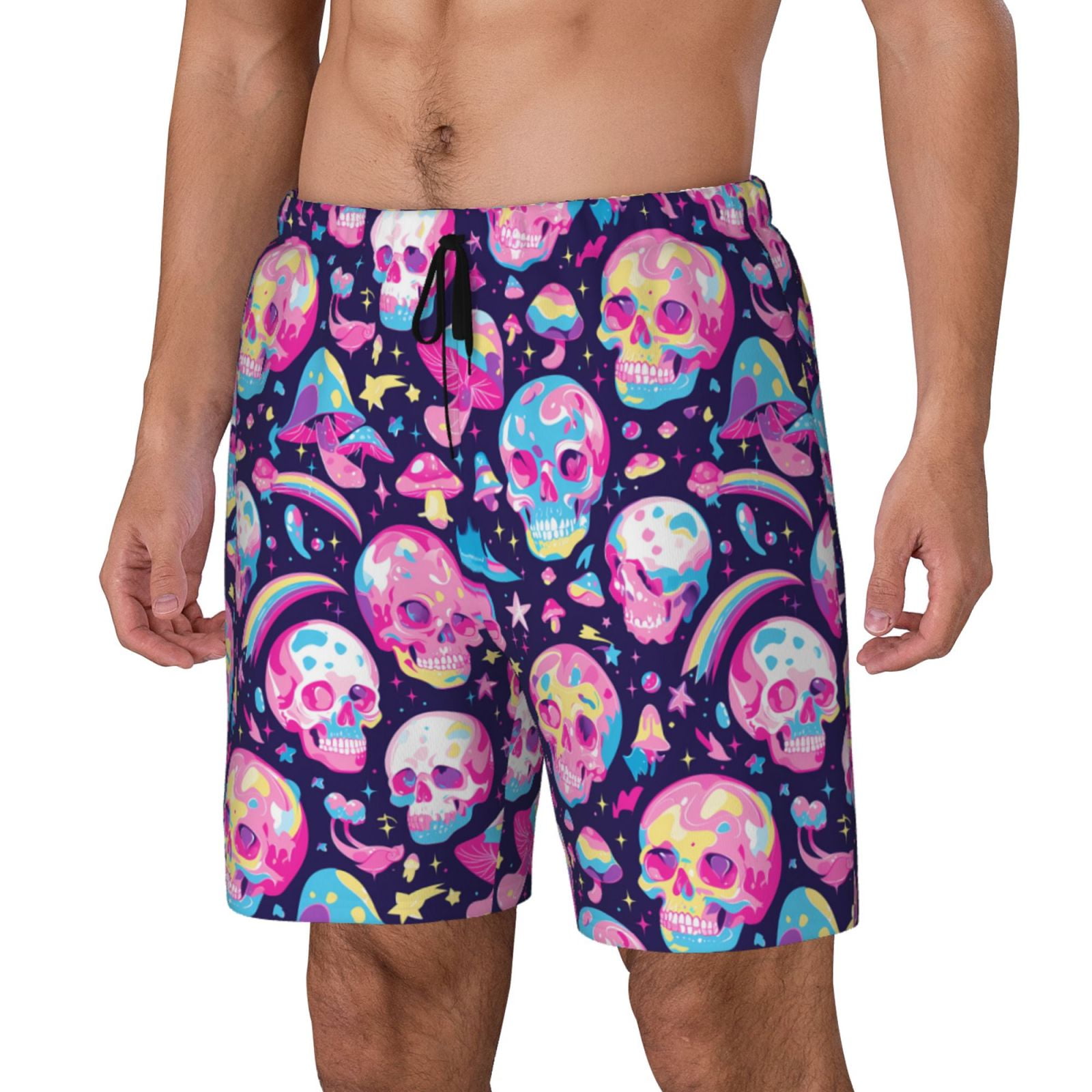 Junzan Skull mushroom colorful cute Print Swim Trunks Men Swim Shorts ...