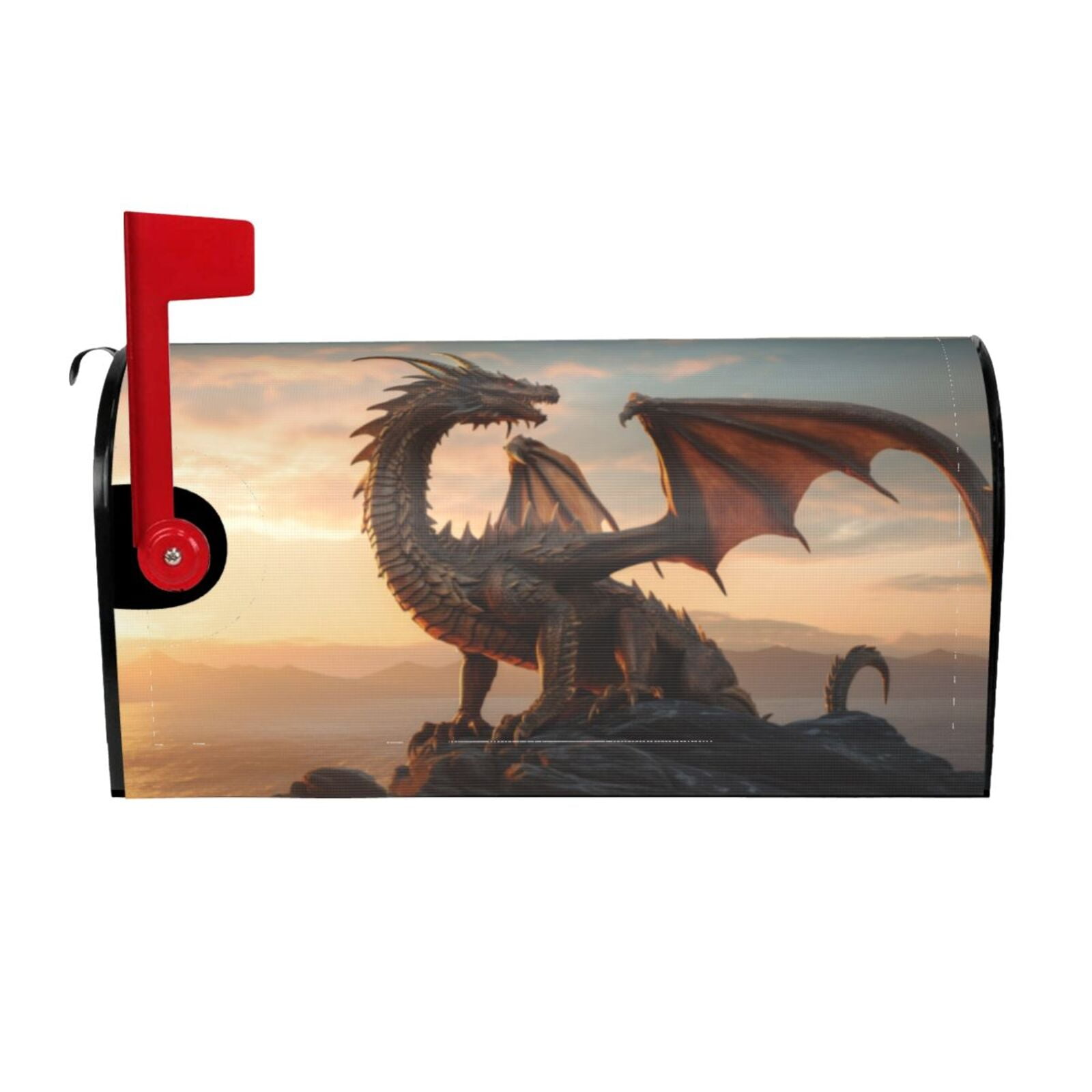 Junzan Sky Sunset Bronze Dragon Pattern Mailbox Covers,Magnetic Mailbox ...