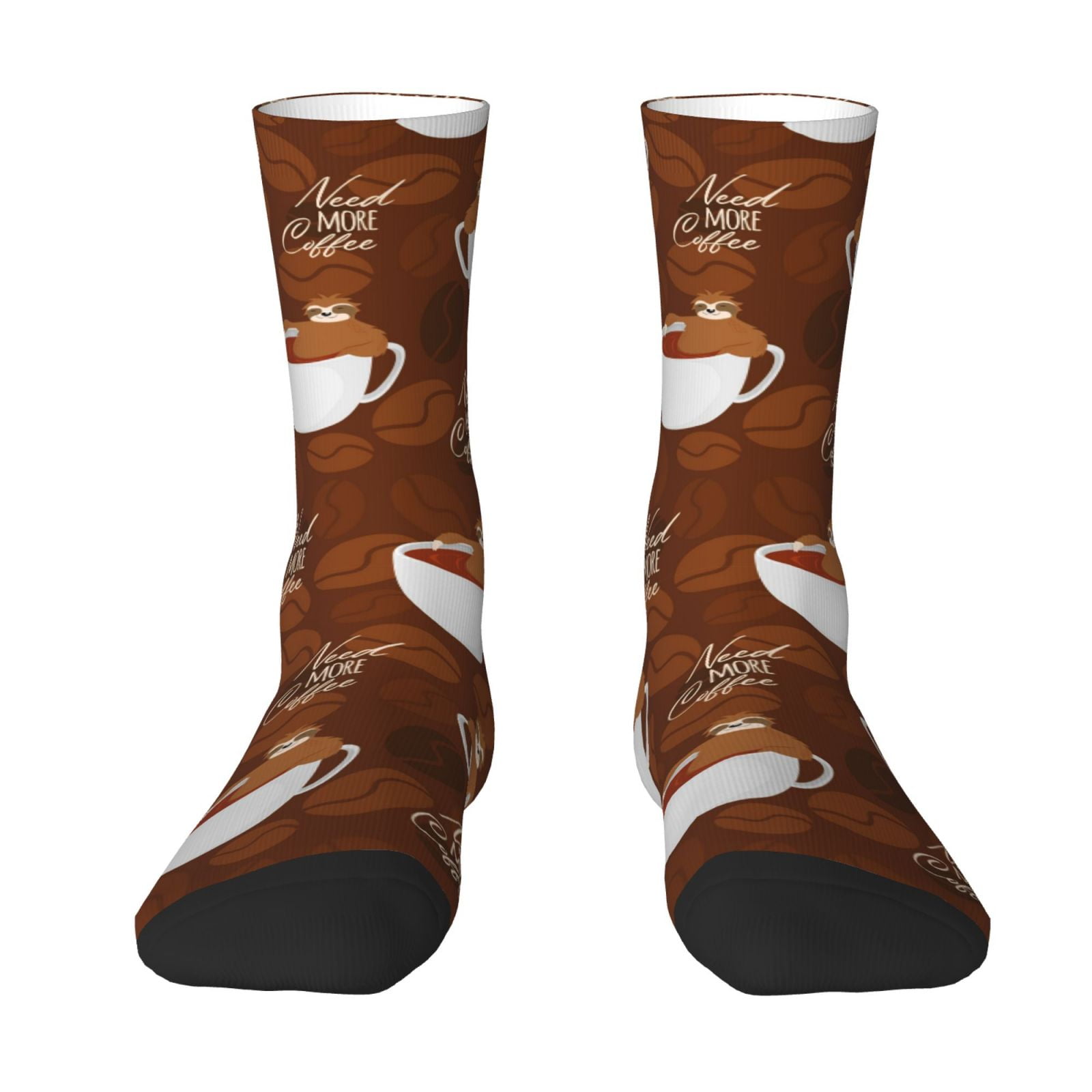 Junzan Sloths Need More Coffee Mens Funny Socks For Men Women Colorful ...