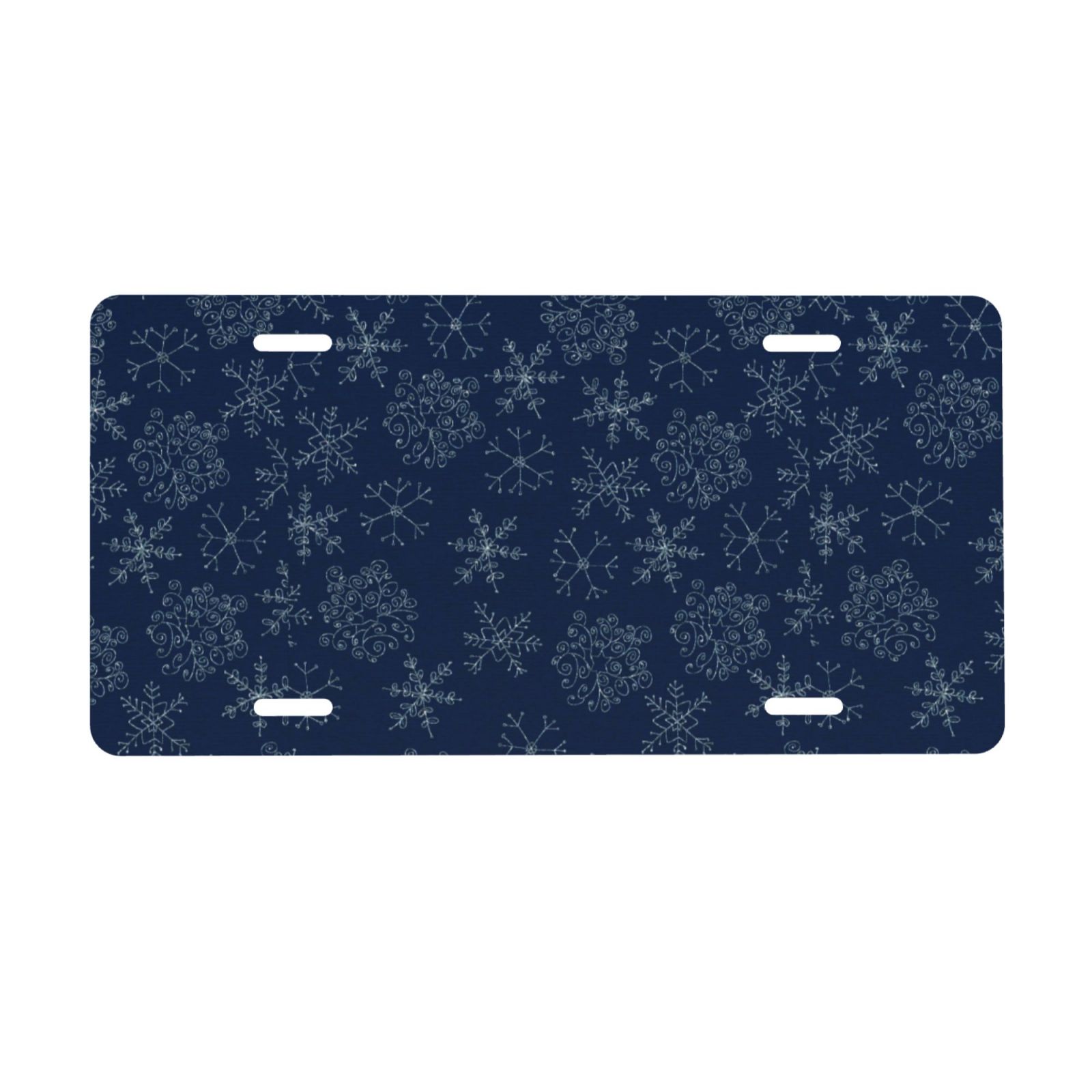Junzan Snowflake Dark Blue Front License Plate Covers Decorative Car ...