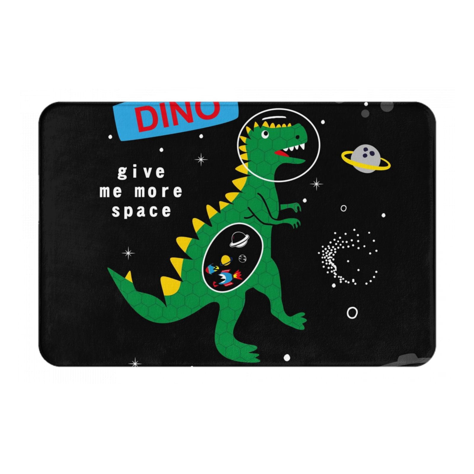Junzan Space Dino Cartoon Black Custom Funny Welcome Doormat ...