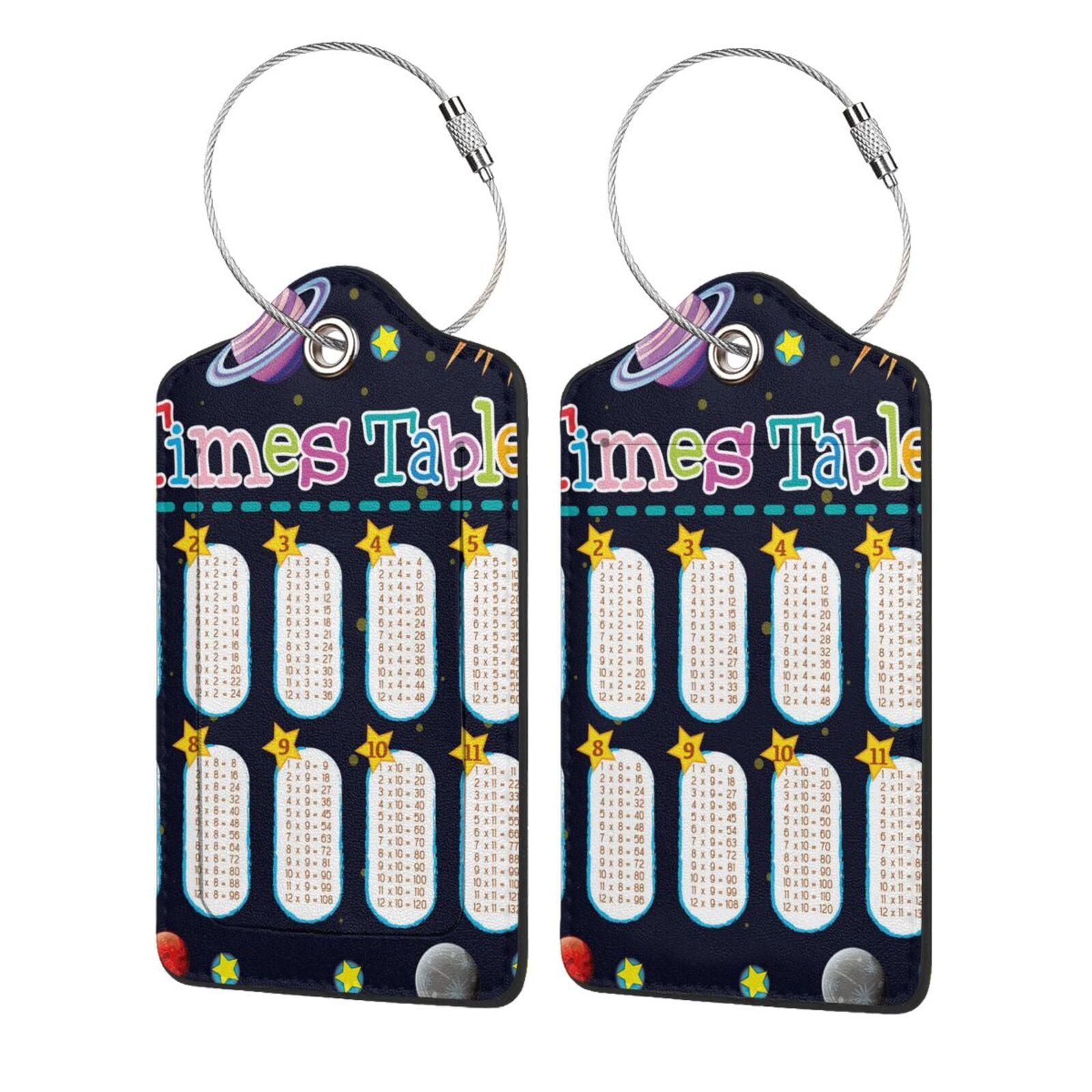 Junzan Space Math Times Tables for Luggage Tags,Leather Luggage Tags ...
