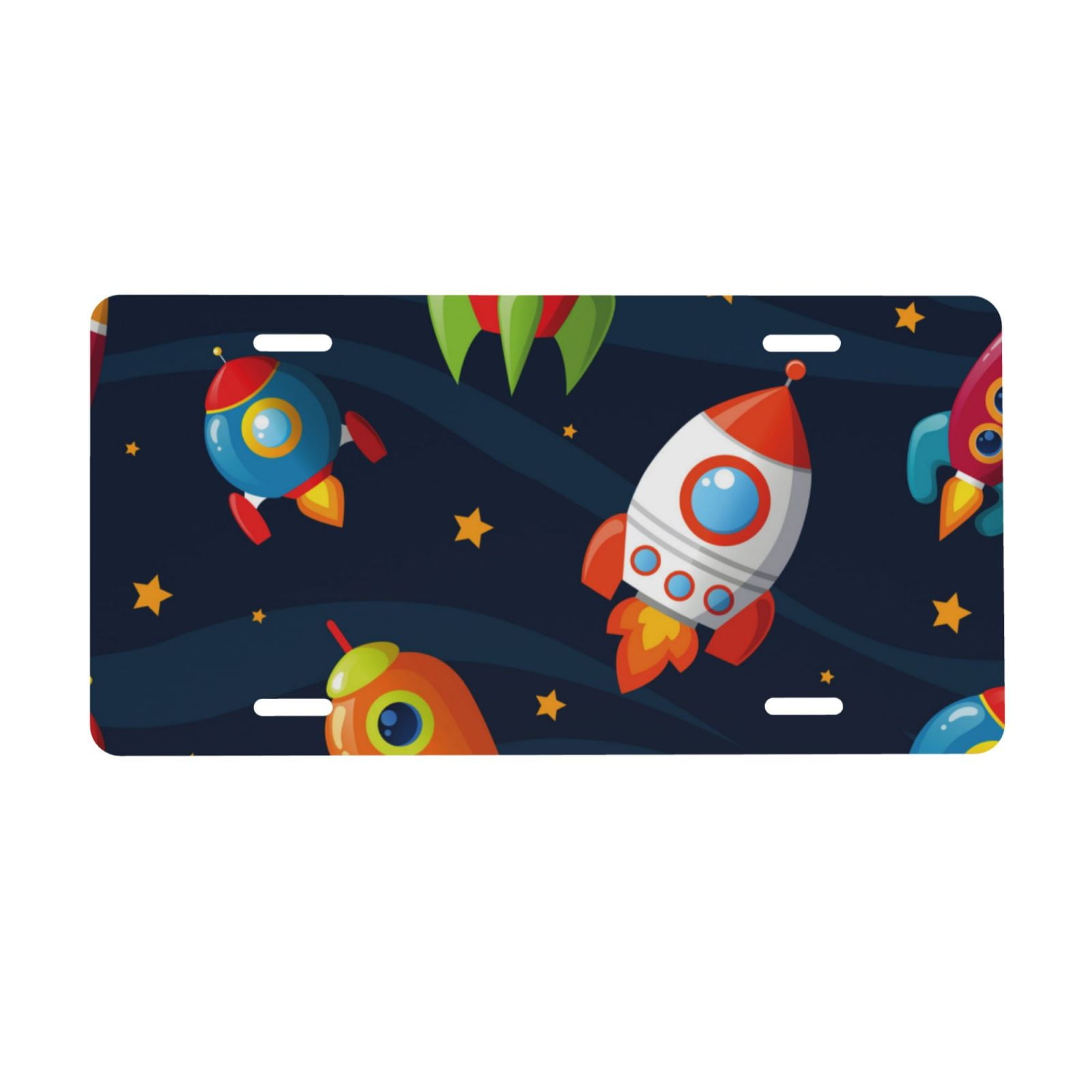 Junzan Spaceships And Stars Front License Plate Covers Decorative Car ...