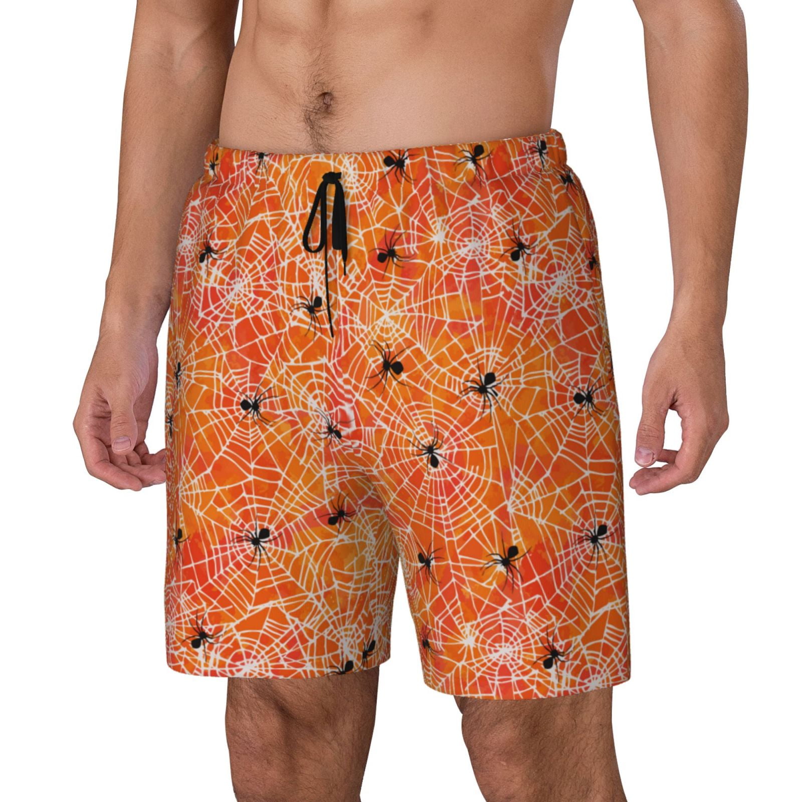 Junzan Spider Print Swim Trunks Men Swim Shorts with Built-in ...