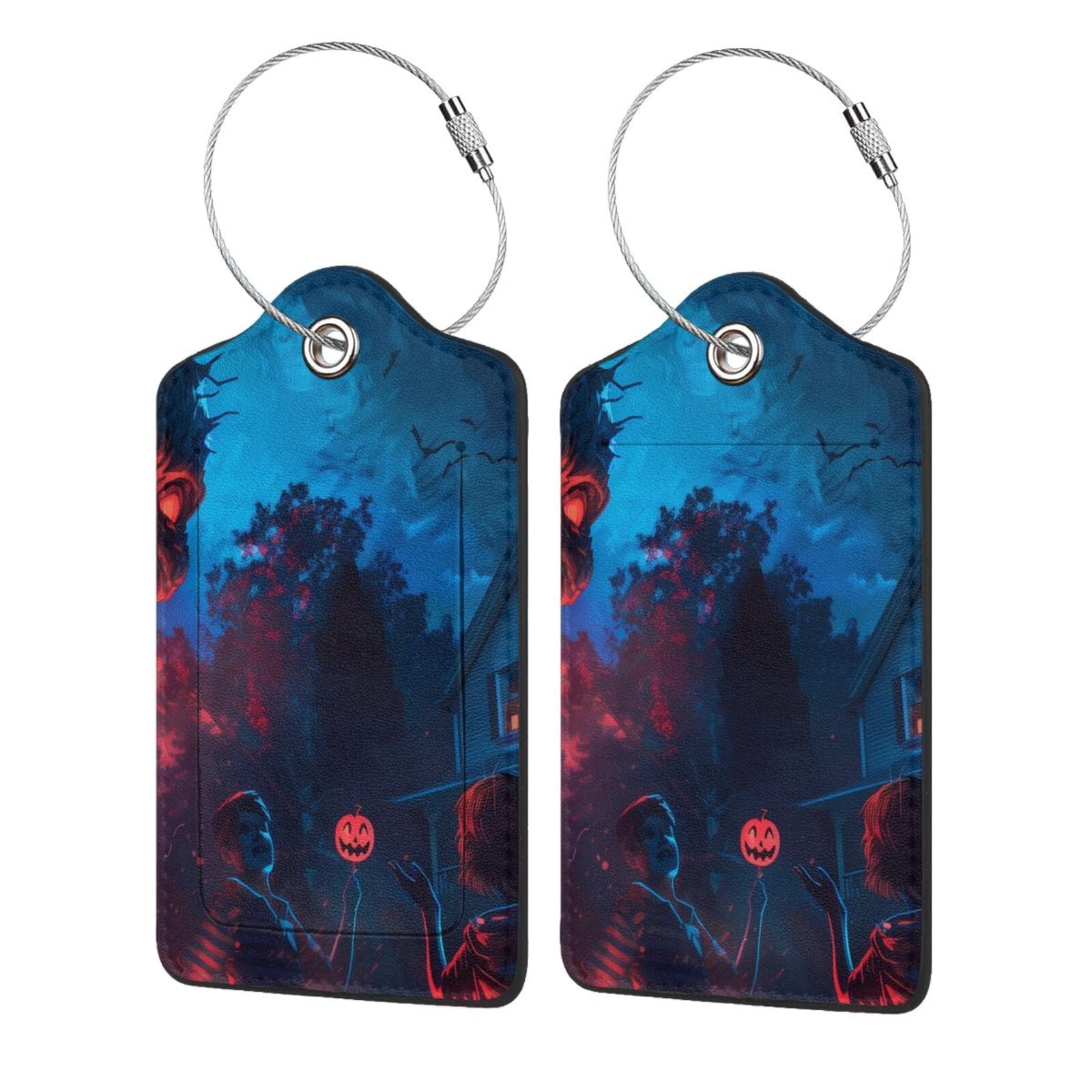 Junzan Spooky Halloween Night Scene for Luggage Tags,Leather Luggage ...