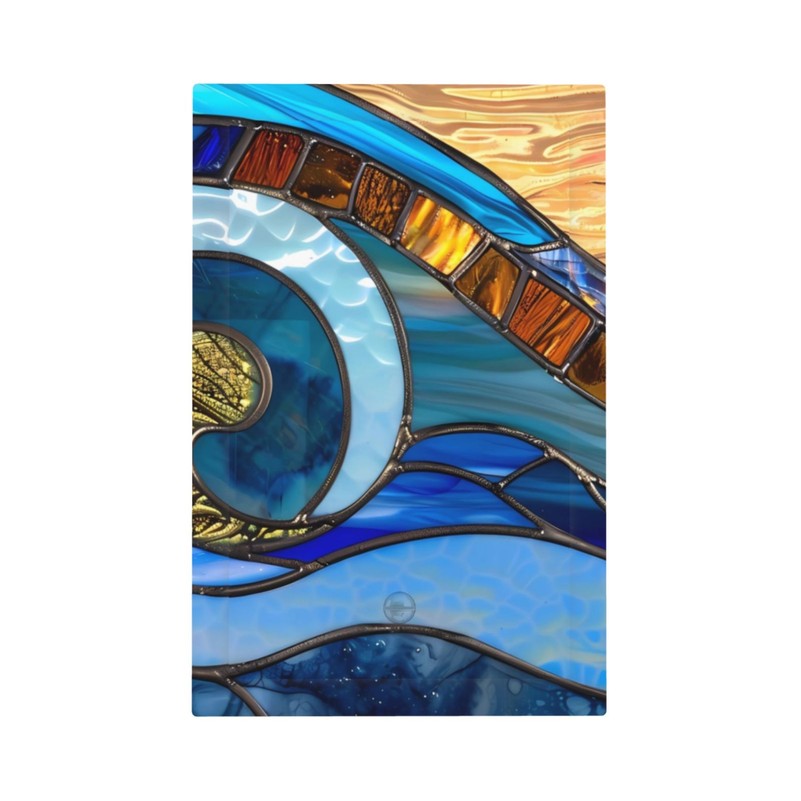 Junzan Stained Glass Ocean Wave for Electrical Outlet Covers, 5" x 3 ...