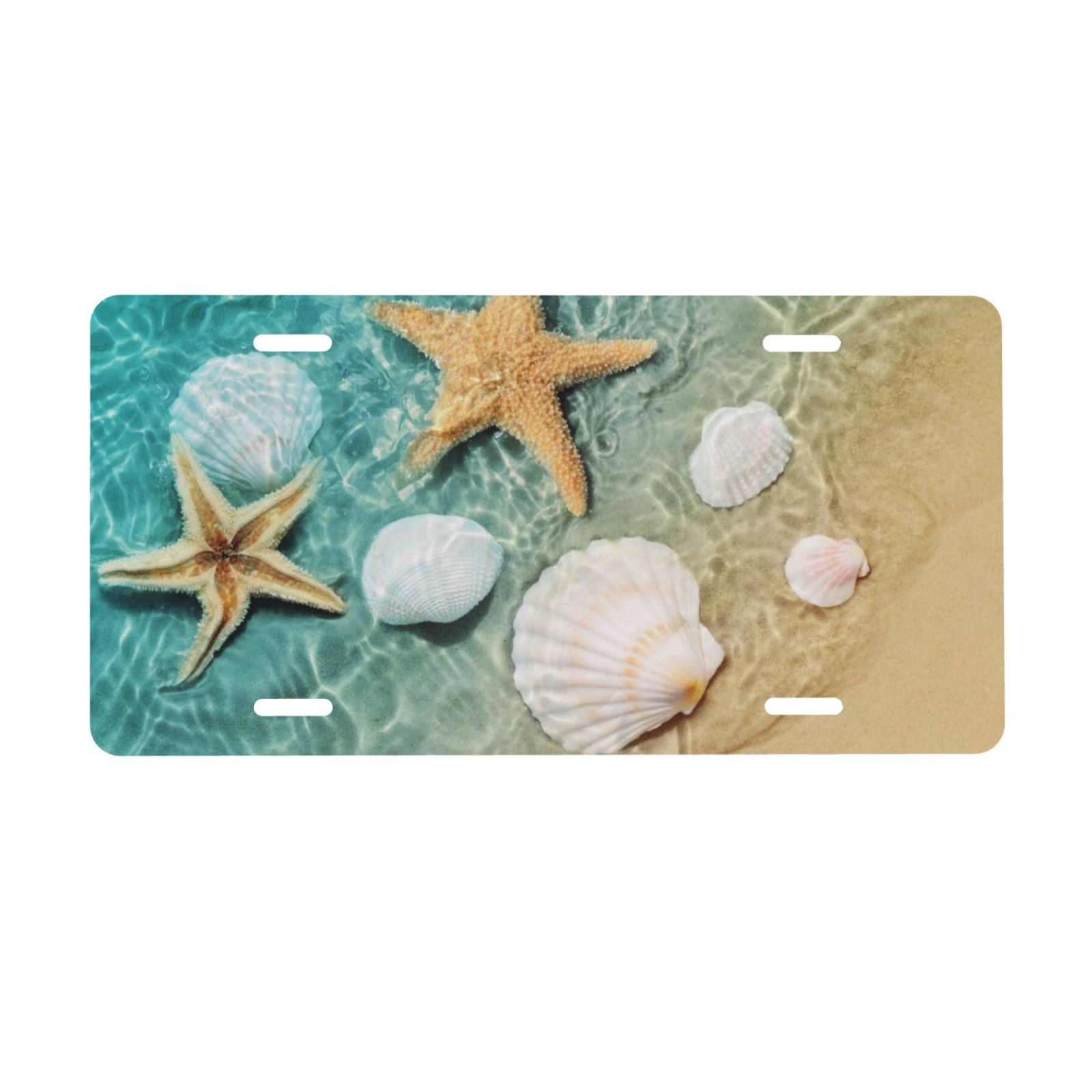 Junzan Starfish And Seashell Front License Plate Covers Decorative Car ...
