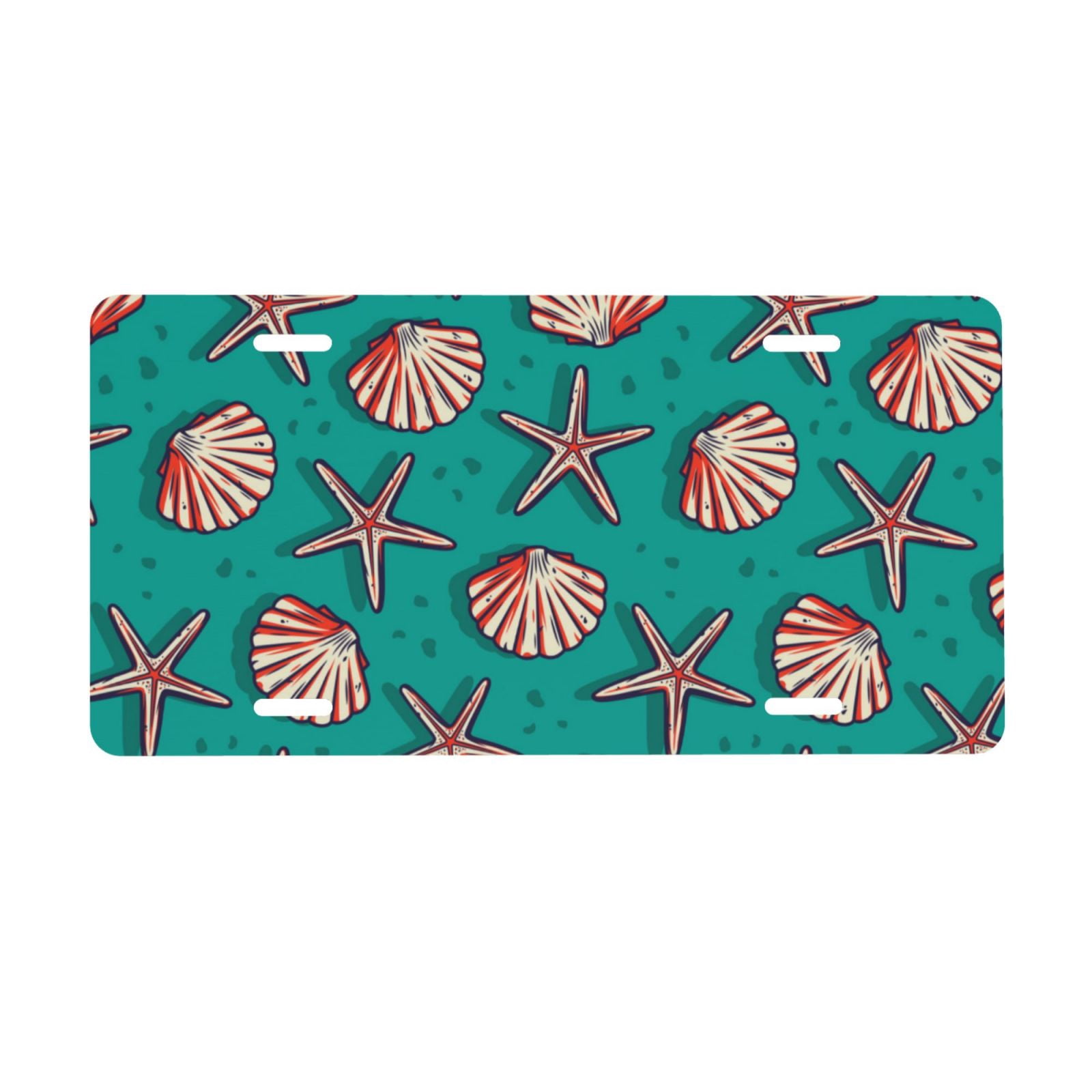 Junzan Starfish And Shell Front License Plate Covers Decorative Car ...