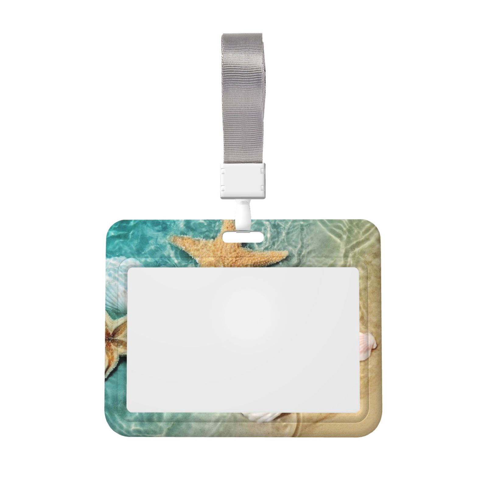 Junzan Starfish And Seashell Id Badge Holder With Windows Key Card Work ...