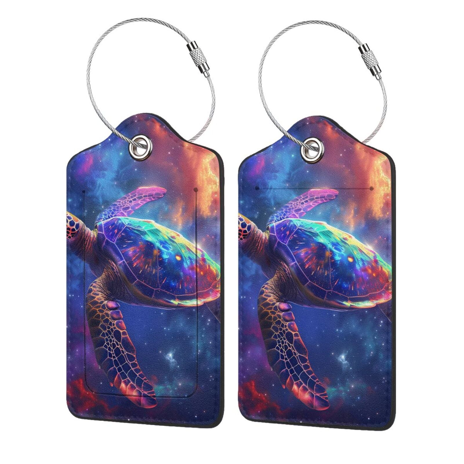 Junzan Starry Sky Turtle for Luggage Tags,Leather Luggage Tags for Suitcases Travel Tags Privacy ...