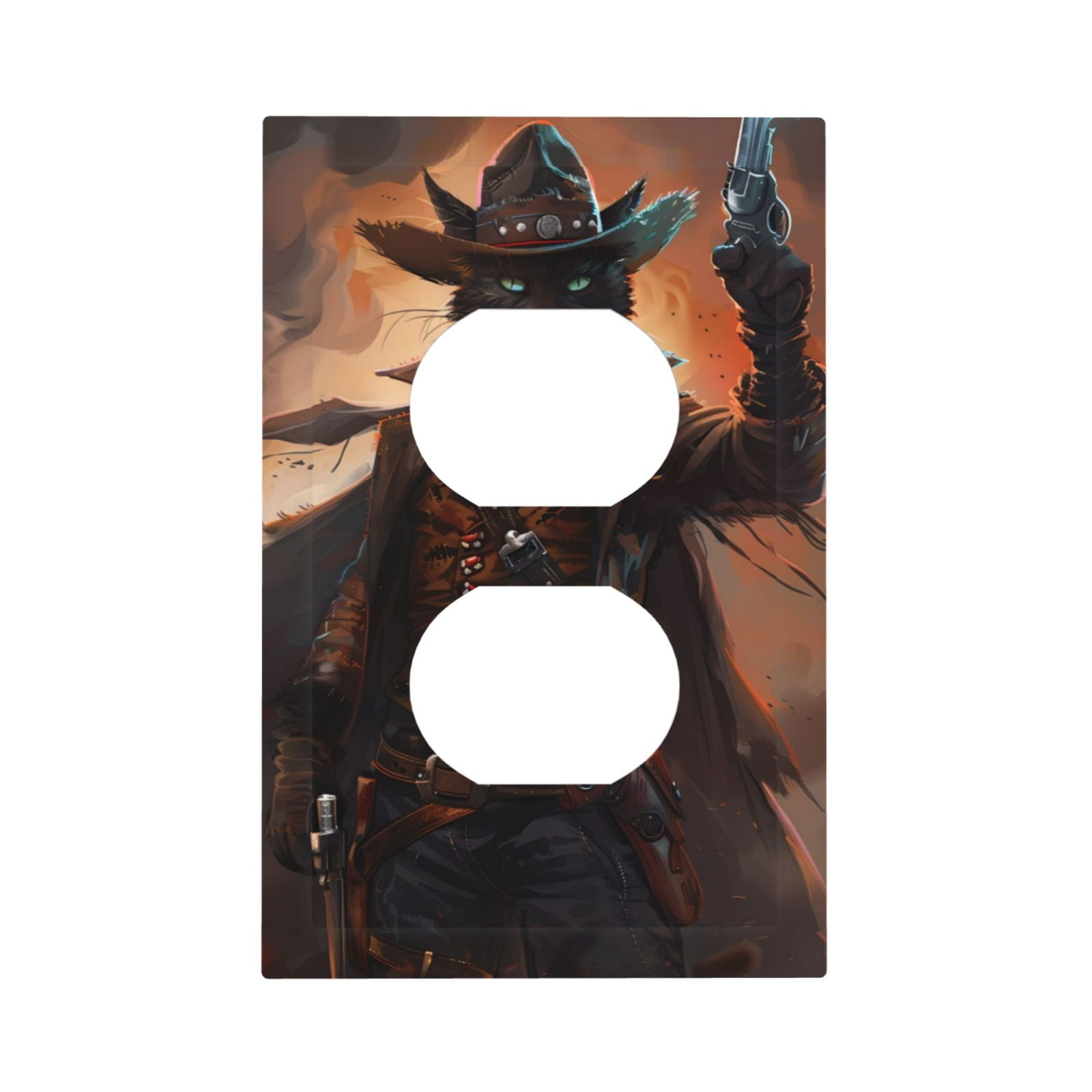 Junzan Steampunk Cowboy Cat for Electrical Outlet Covers, 5" x 3 ...