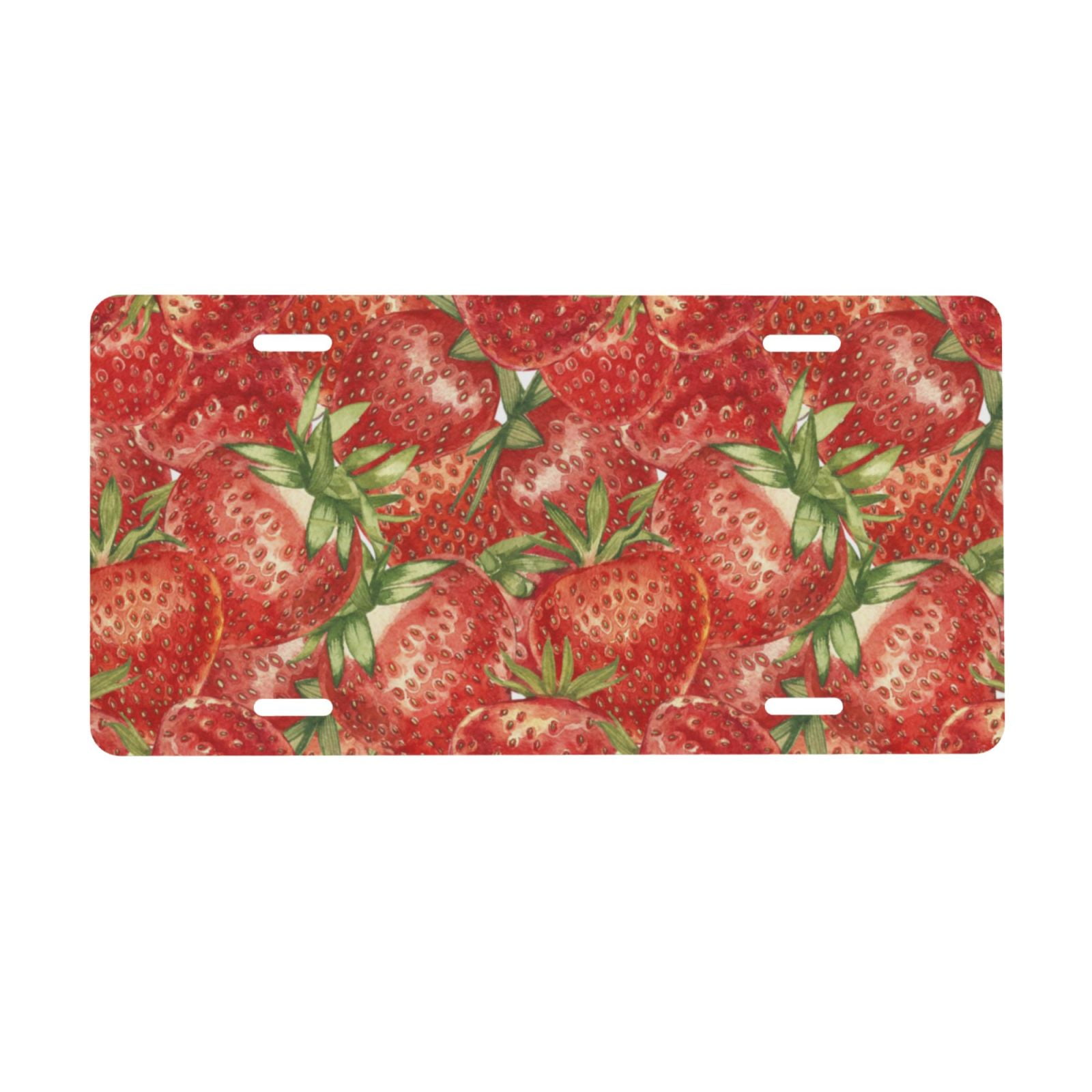 Junzan Strawberry Front License Plate Covers Decorative Car Metal ...