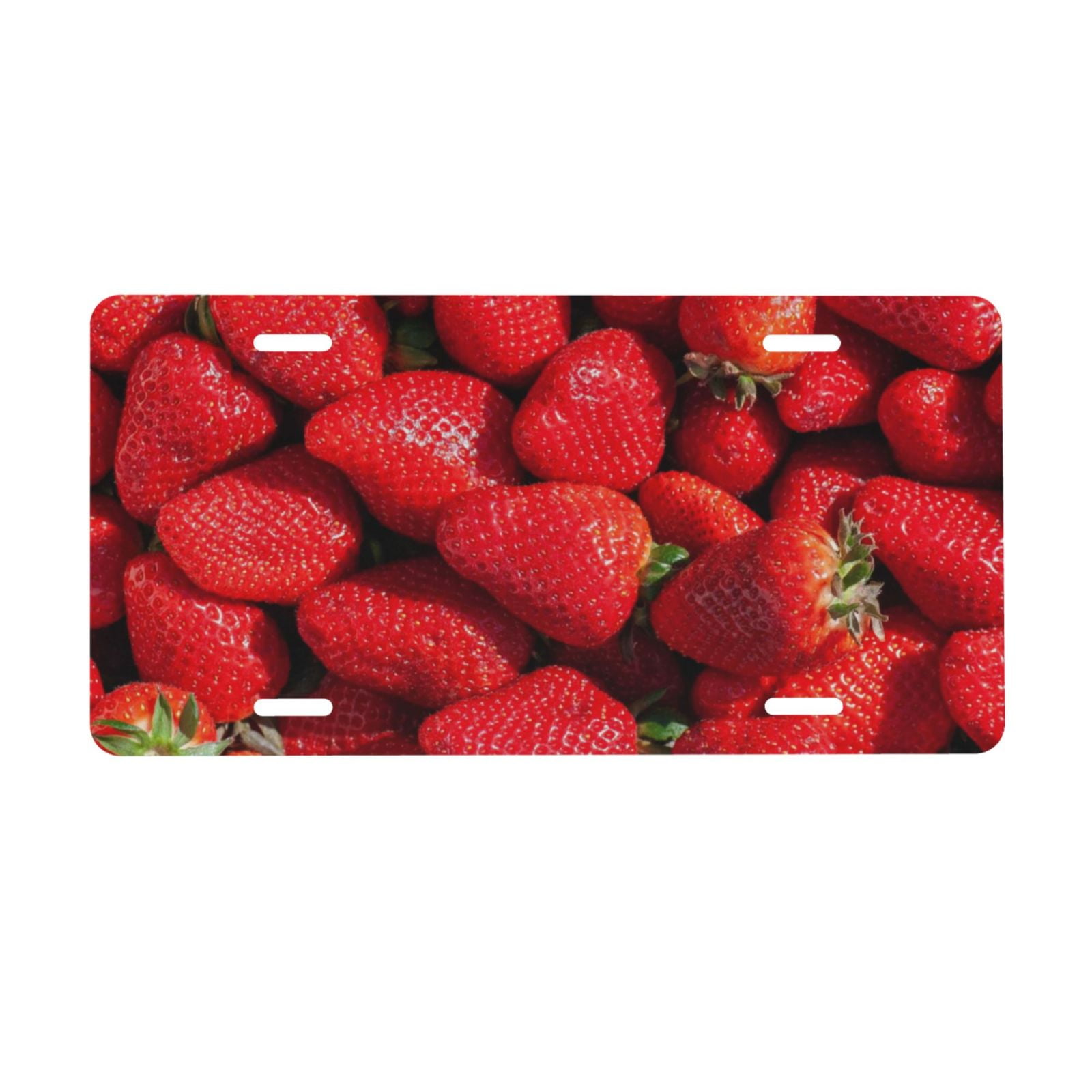Junzan Strawberry Red Front License Plate Covers Decorative Car Metal ...