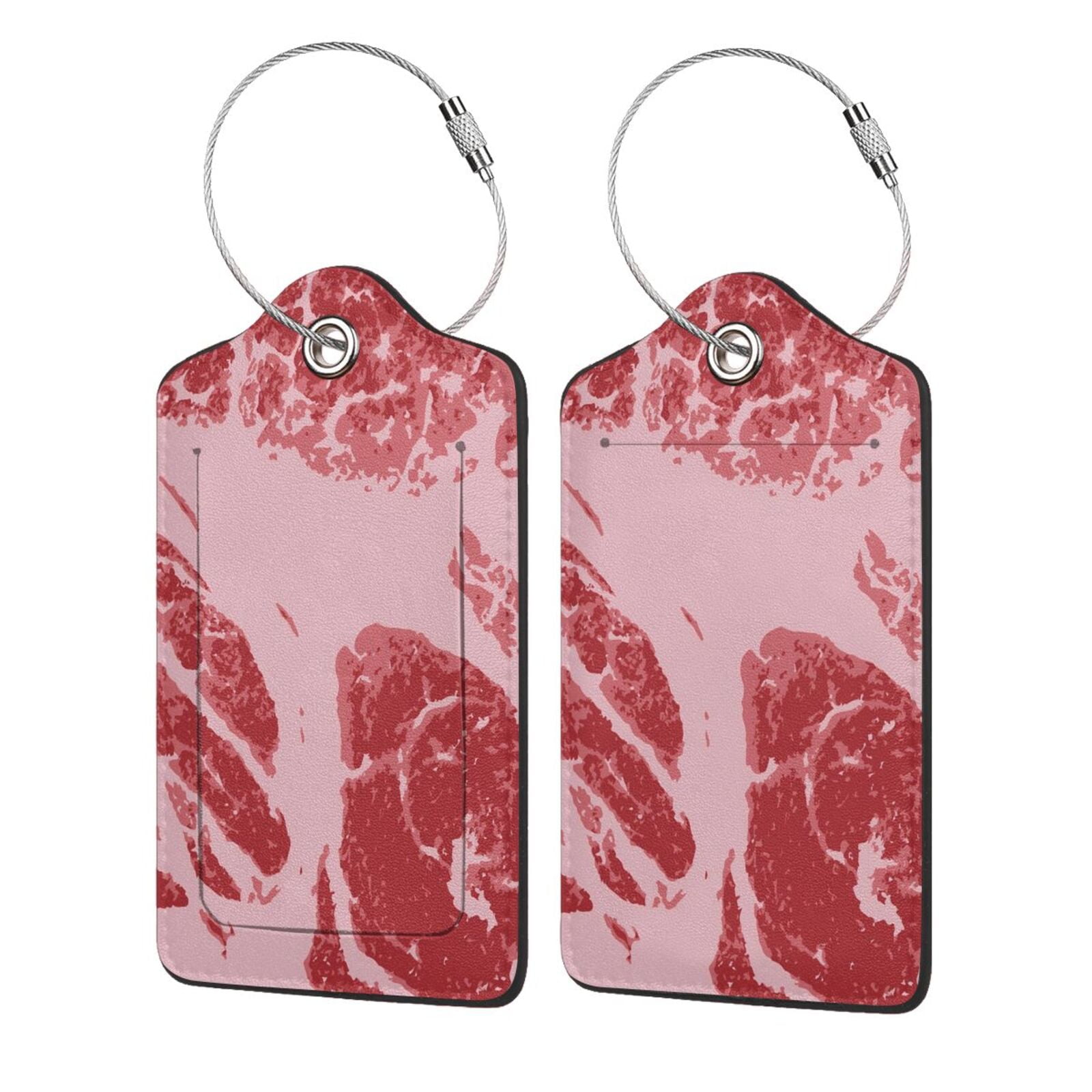 Junzan Striped Meat for Luggage Tags,Leather Luggage Tags for Suitcases ...
