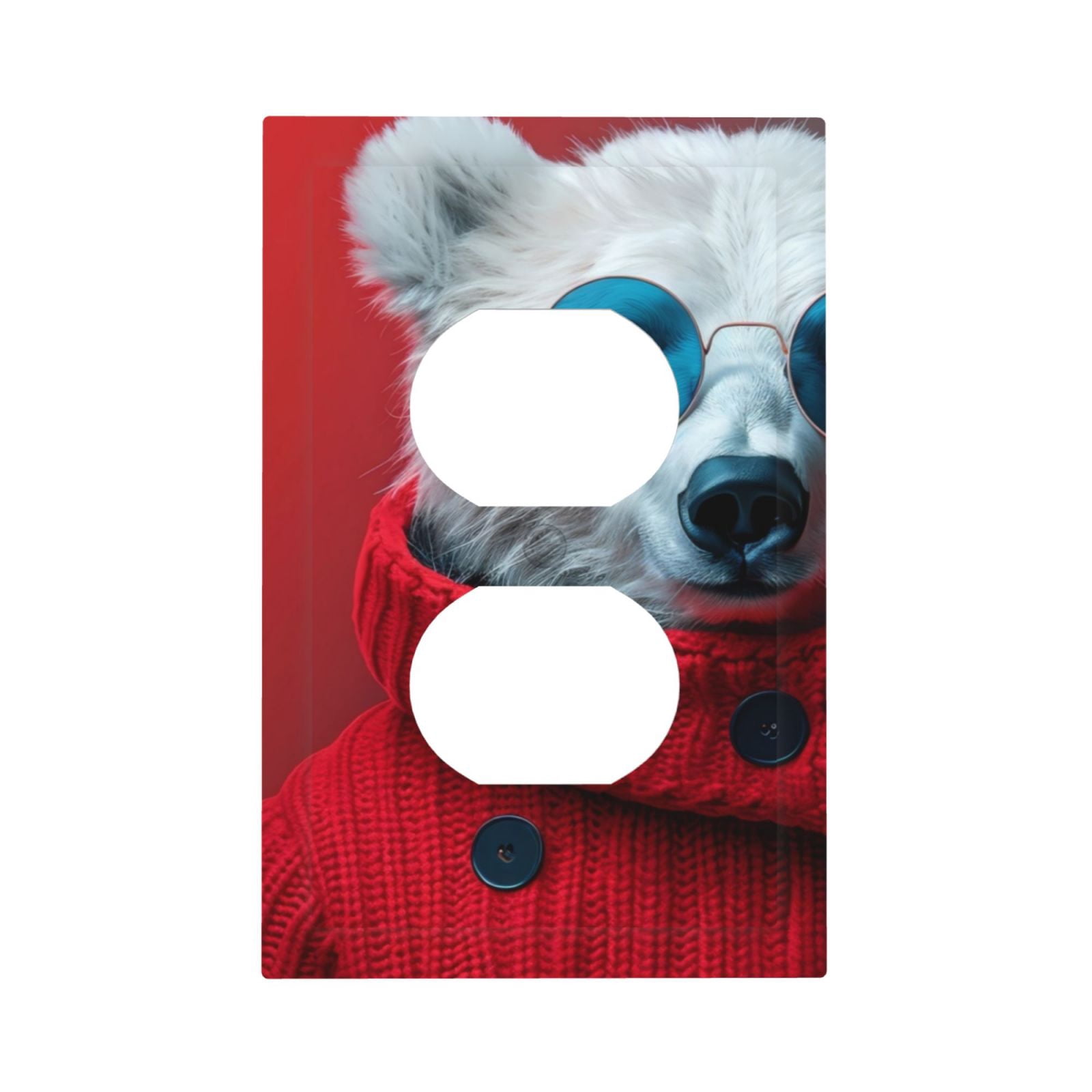 Junzan Stylish Polar Bear Sunglasses for Electrical Outlet Covers, 5" x ...