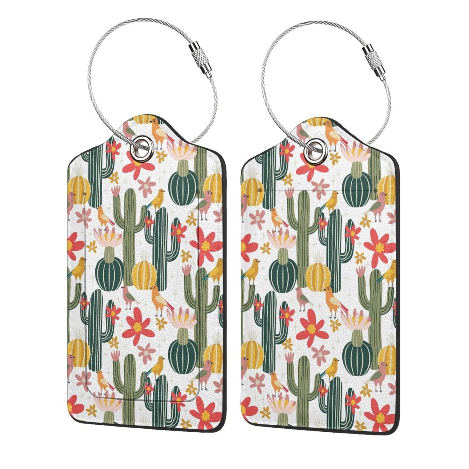 Junzan Summer Cactus With Blooming for Luggage Tags,Leather Luggage ...