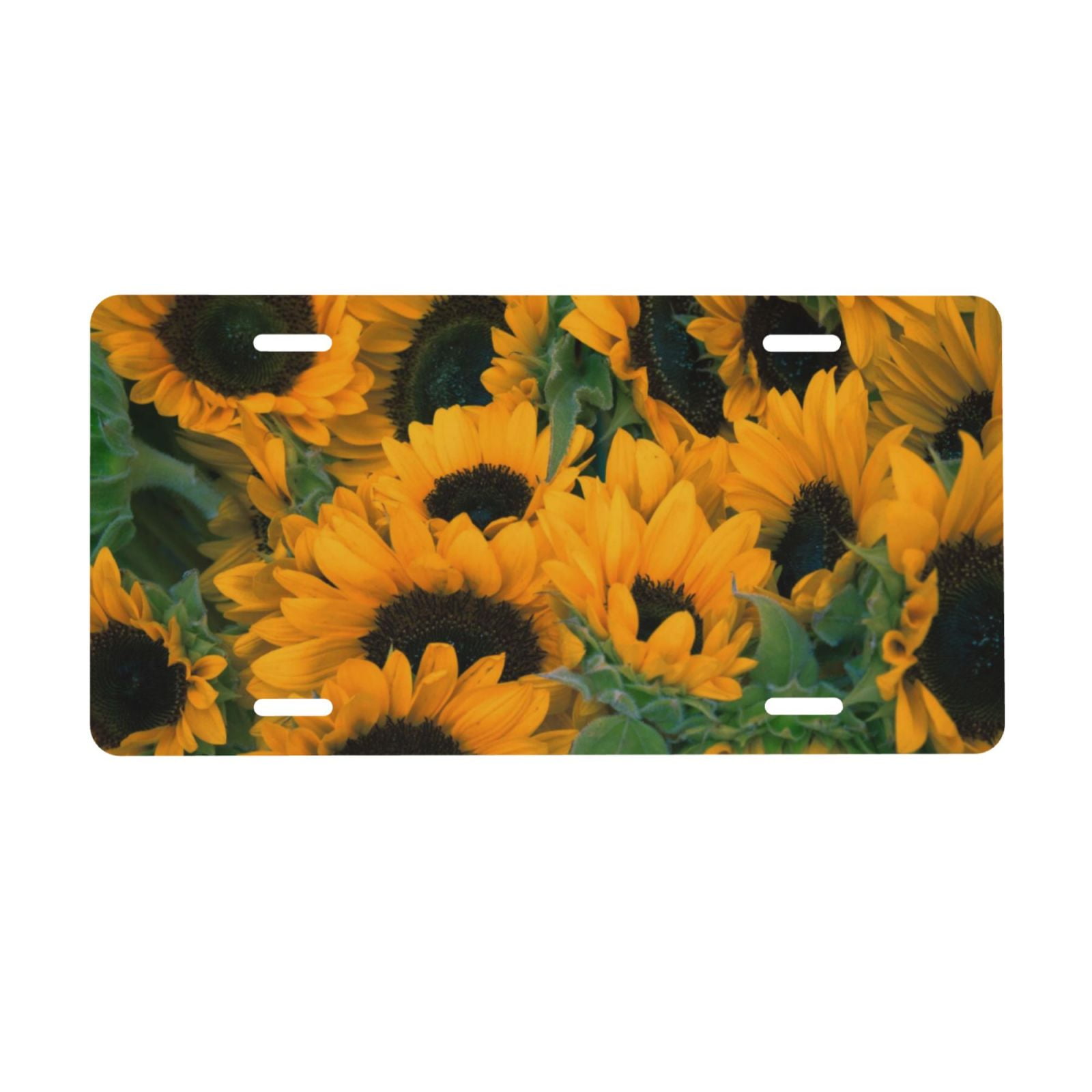 Junzan Sunflowers Front License Plate Covers Decorative Car Metal ...