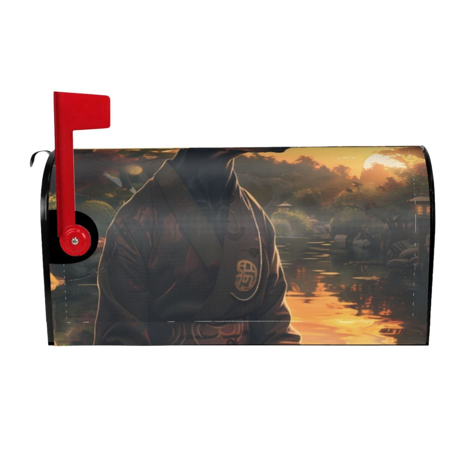 Junzan Sunset Meditating Doberman Pattern Mailbox Covers,Magnetic ...