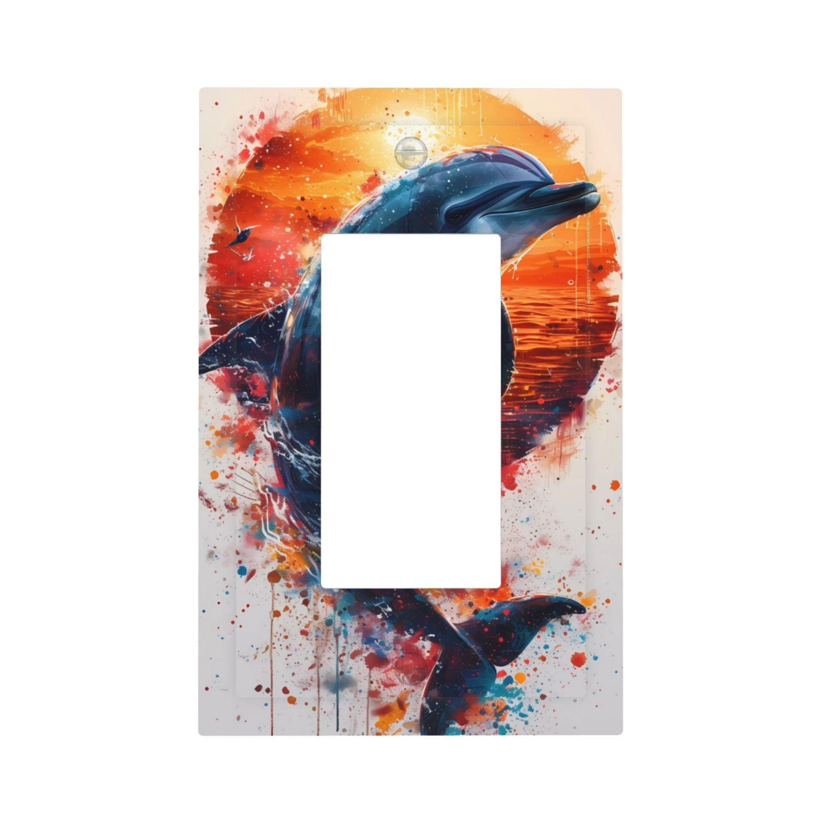 Junzan Sunset Ocean Watercolor Dolphin for Electrical Outlet Covers, 5 ...