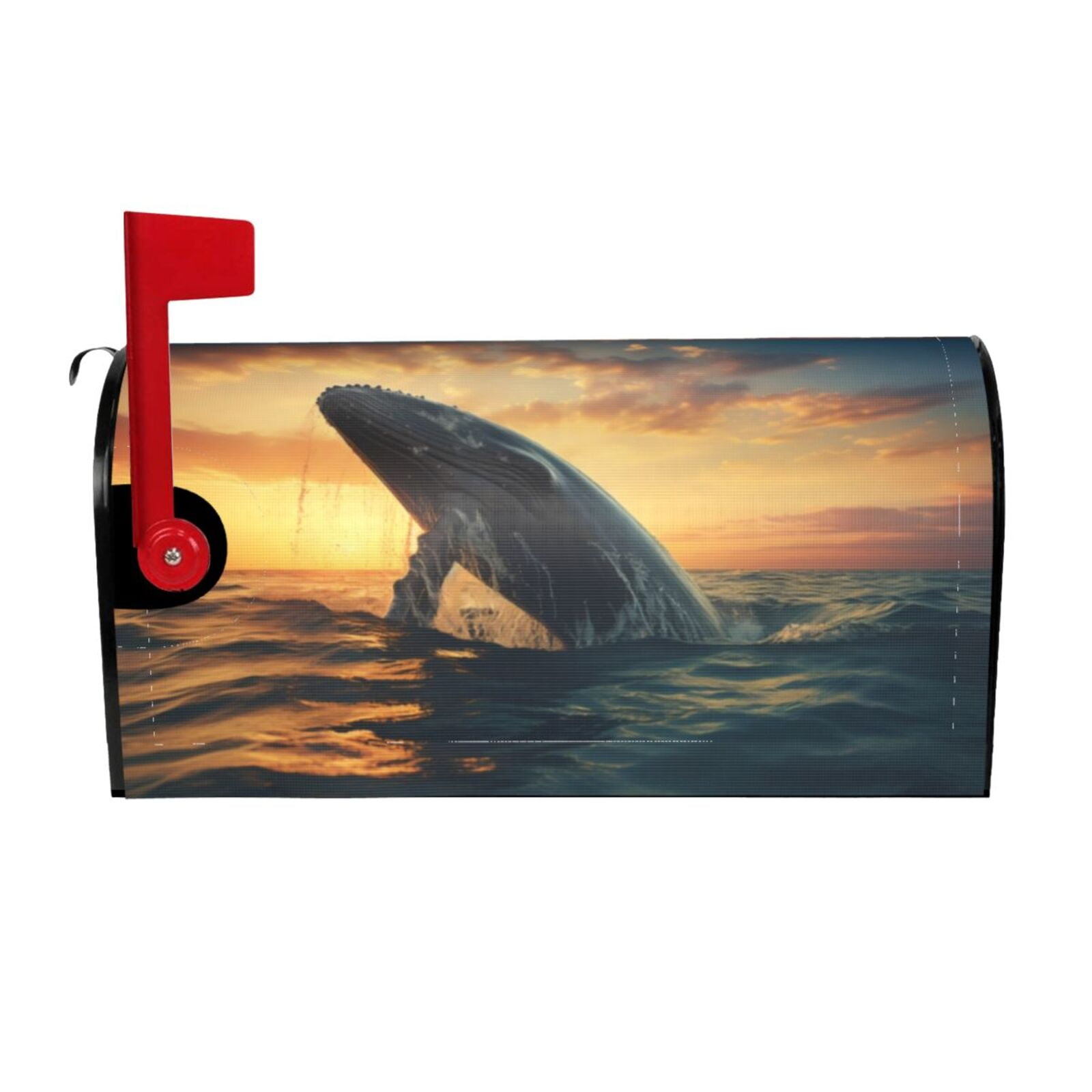 Junzan Sunset Ocean Whale Pattern Mailbox Covers,Magnetic Mailbox ...