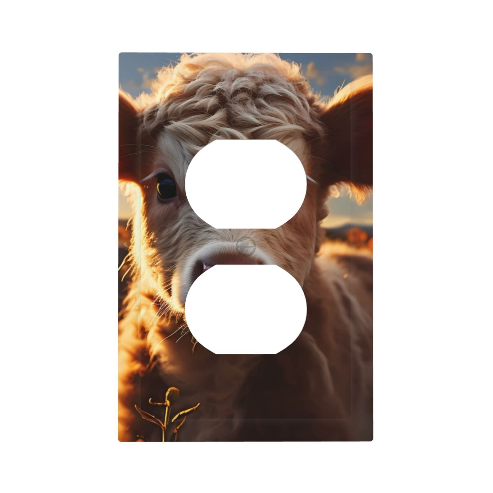 Junzan Sunset Sunflower Small Cow for Electrical Outlet Covers, 5" x 3 ...
