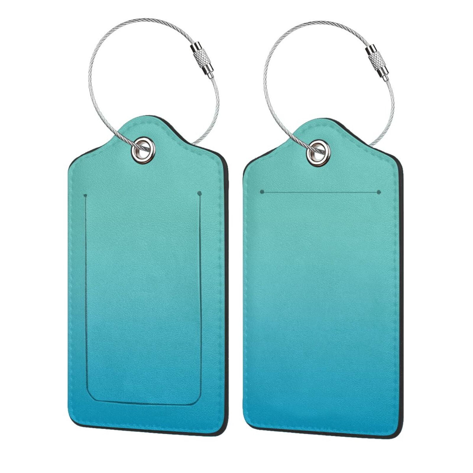 Junzan Teal Turquoise for Luggage Tags,Leather Luggage Tags for ...