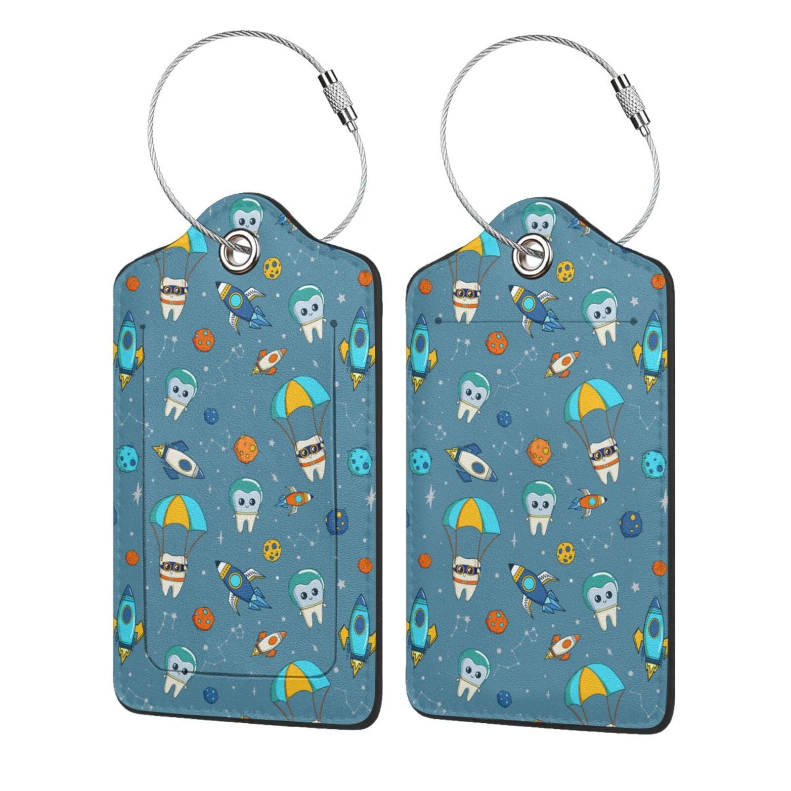 Junzan Teeth Cosmonaut for Luggage Tags,Leather Luggage Tags for ...