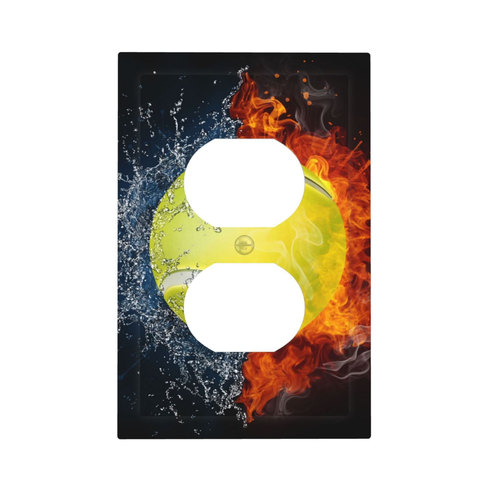Junzan Tennis Ball In Fire And Water for Electrical Outlet Covers, 5" x ...