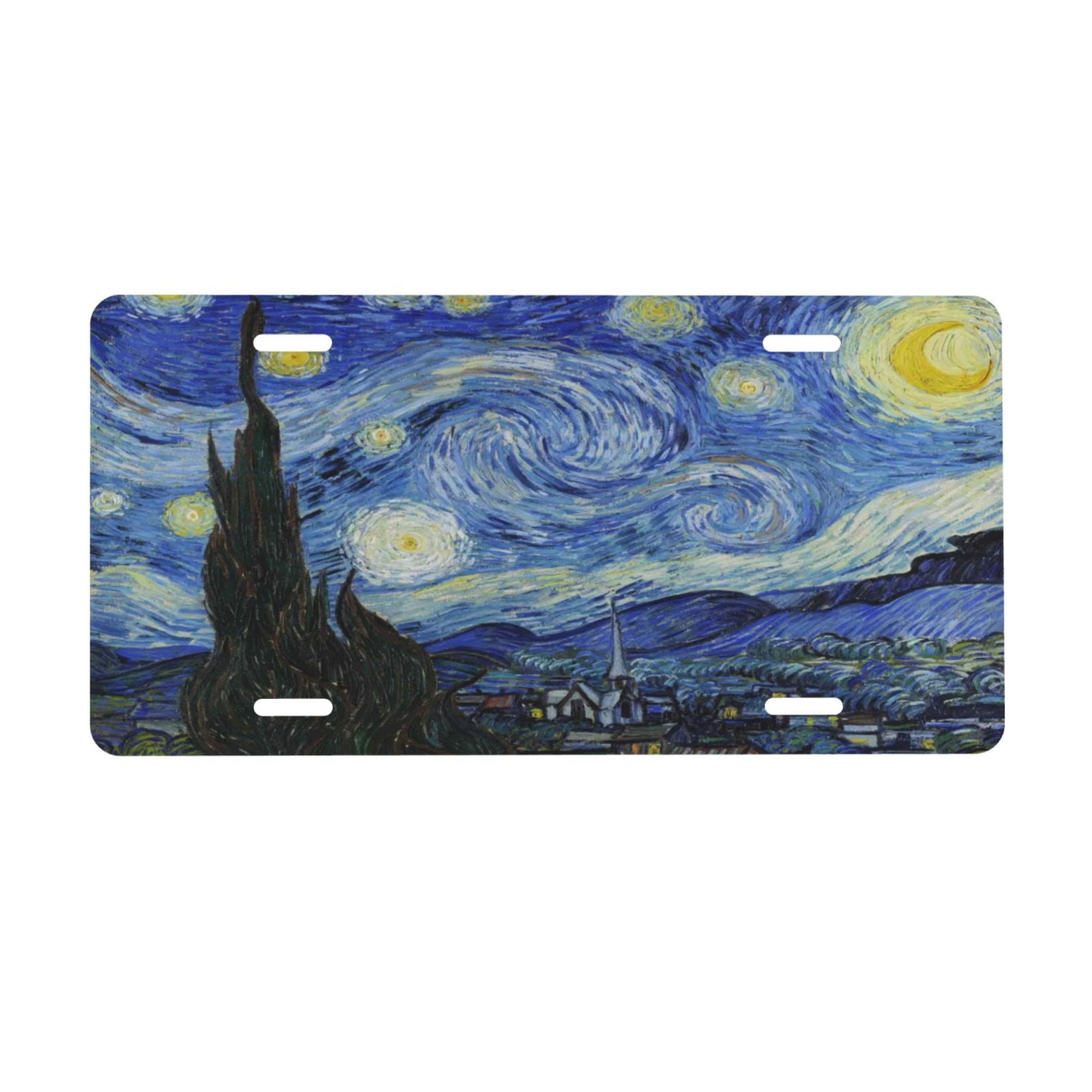 Junzan The Starry Night Front License Plate Covers Decorative Car Metal ...
